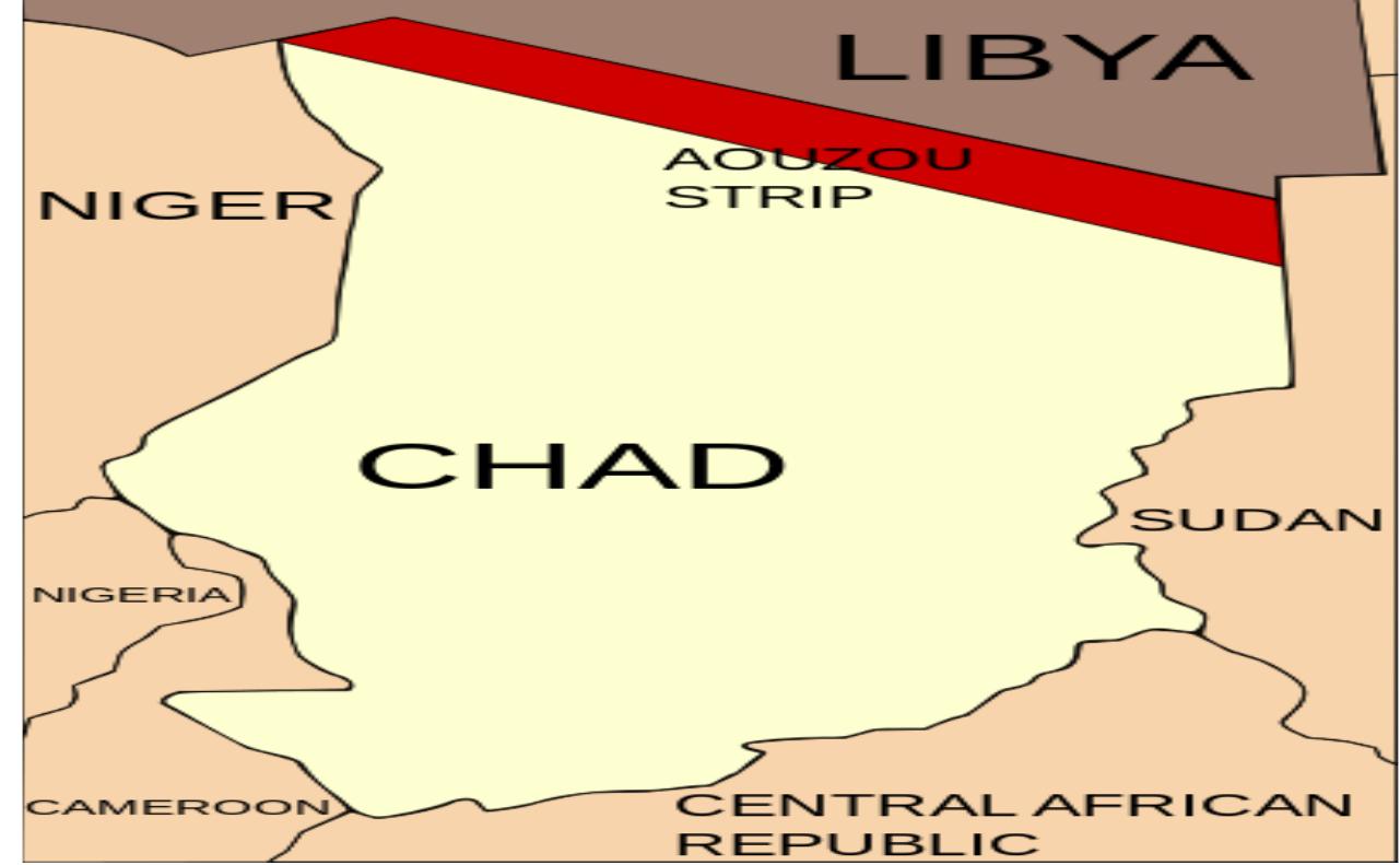 Map 2.3: chad-libya disputed border political map