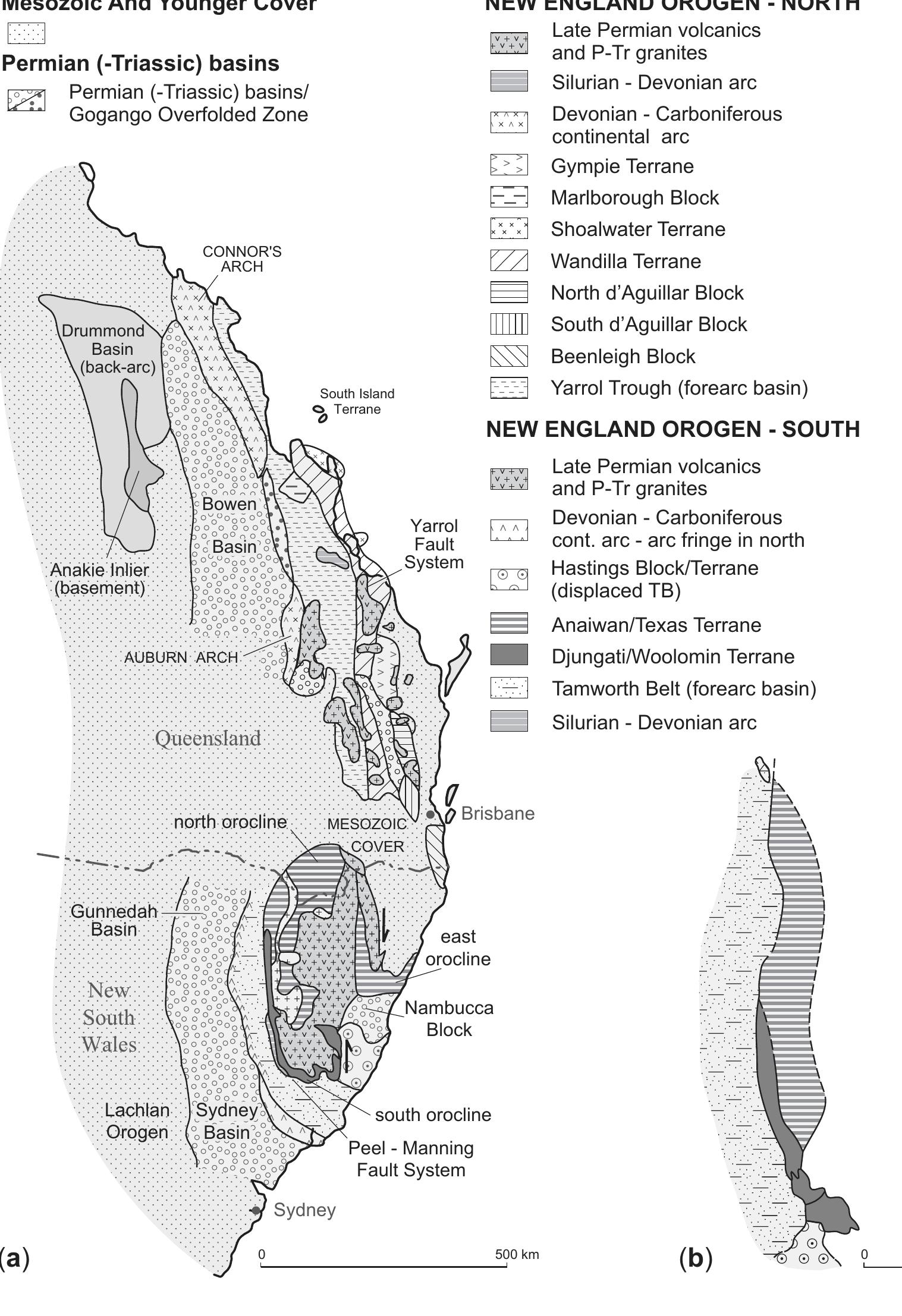 Map of relations in the new england orogen: (a) deformed