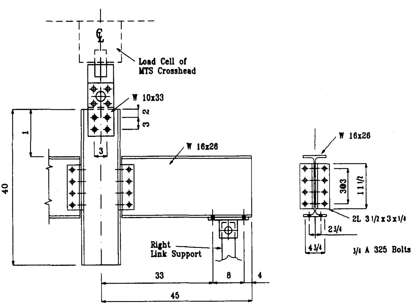 Typical beam-to-column connection specimen with its