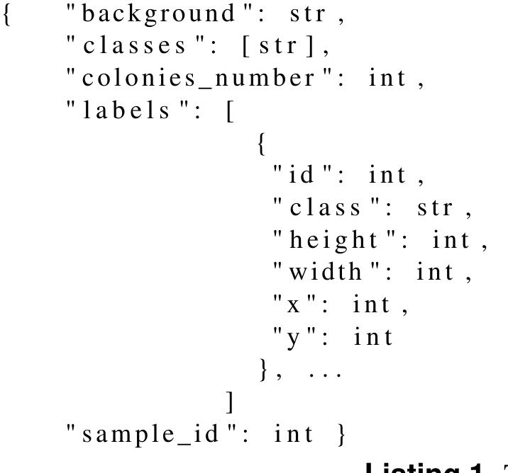 The annotations are stored in json files provided for every