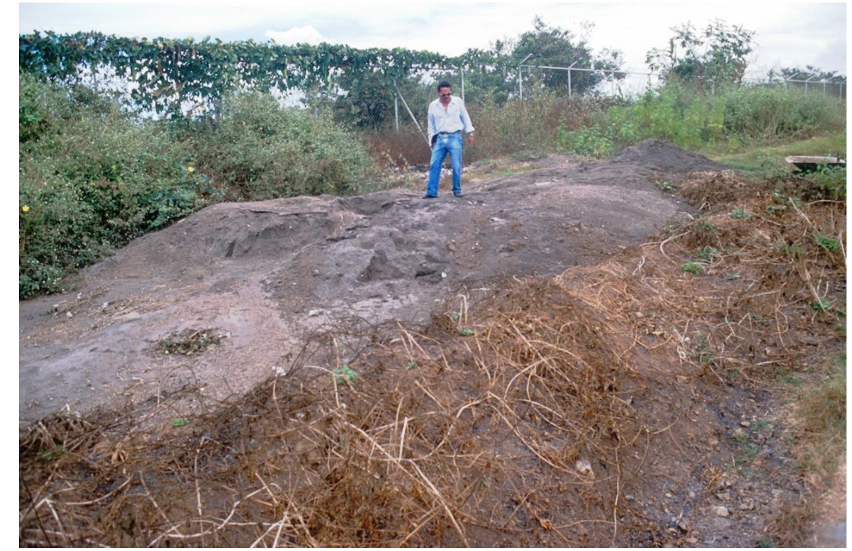 Grit storage at a wastewater stabilization pond system in