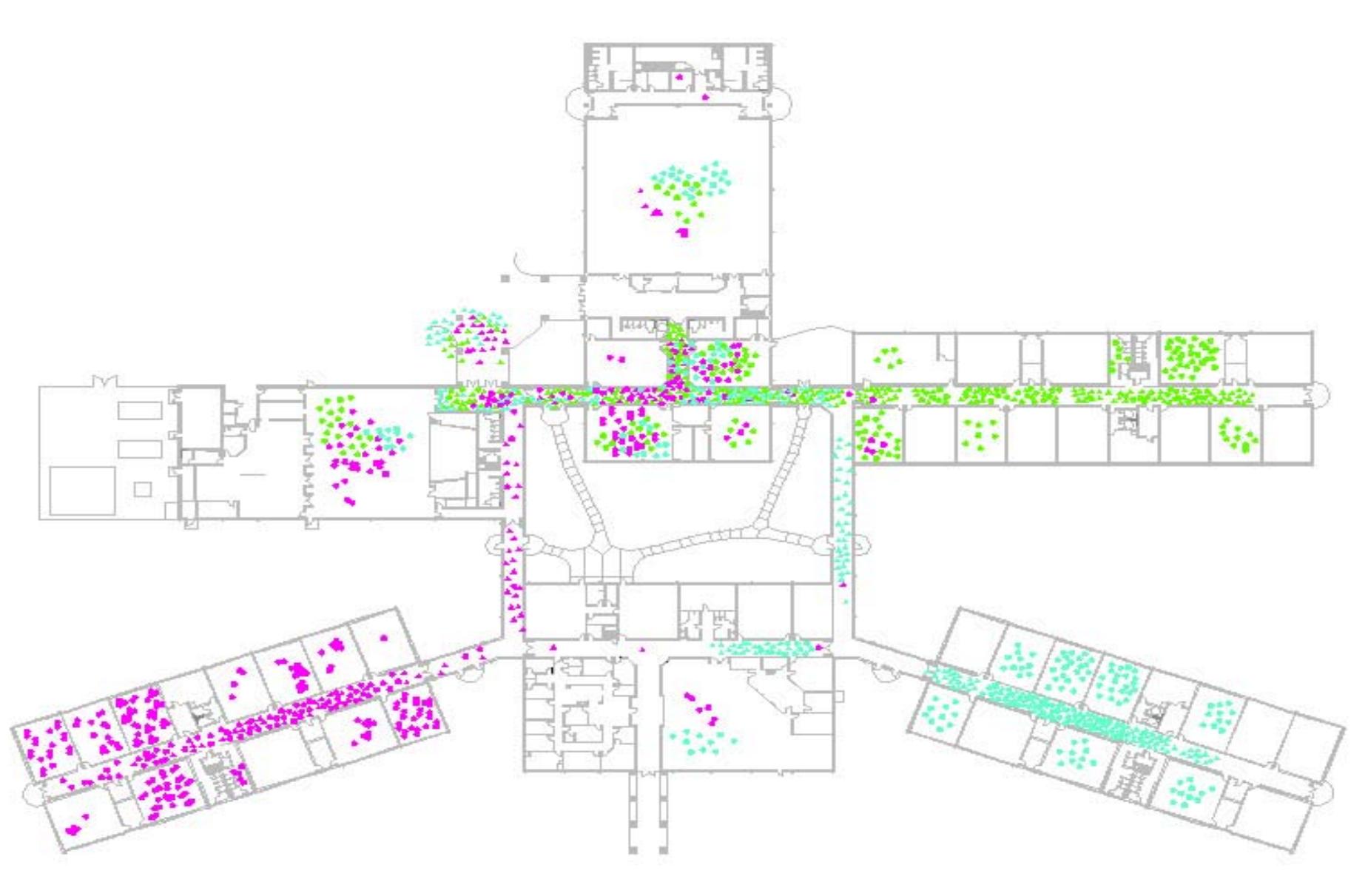 Activities located on the floor plan of the riverwood middle