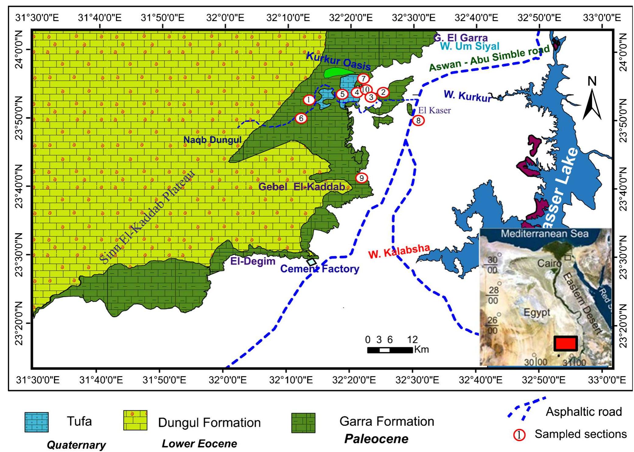 Geological map of the sinn el-kaddab plateau, western desert