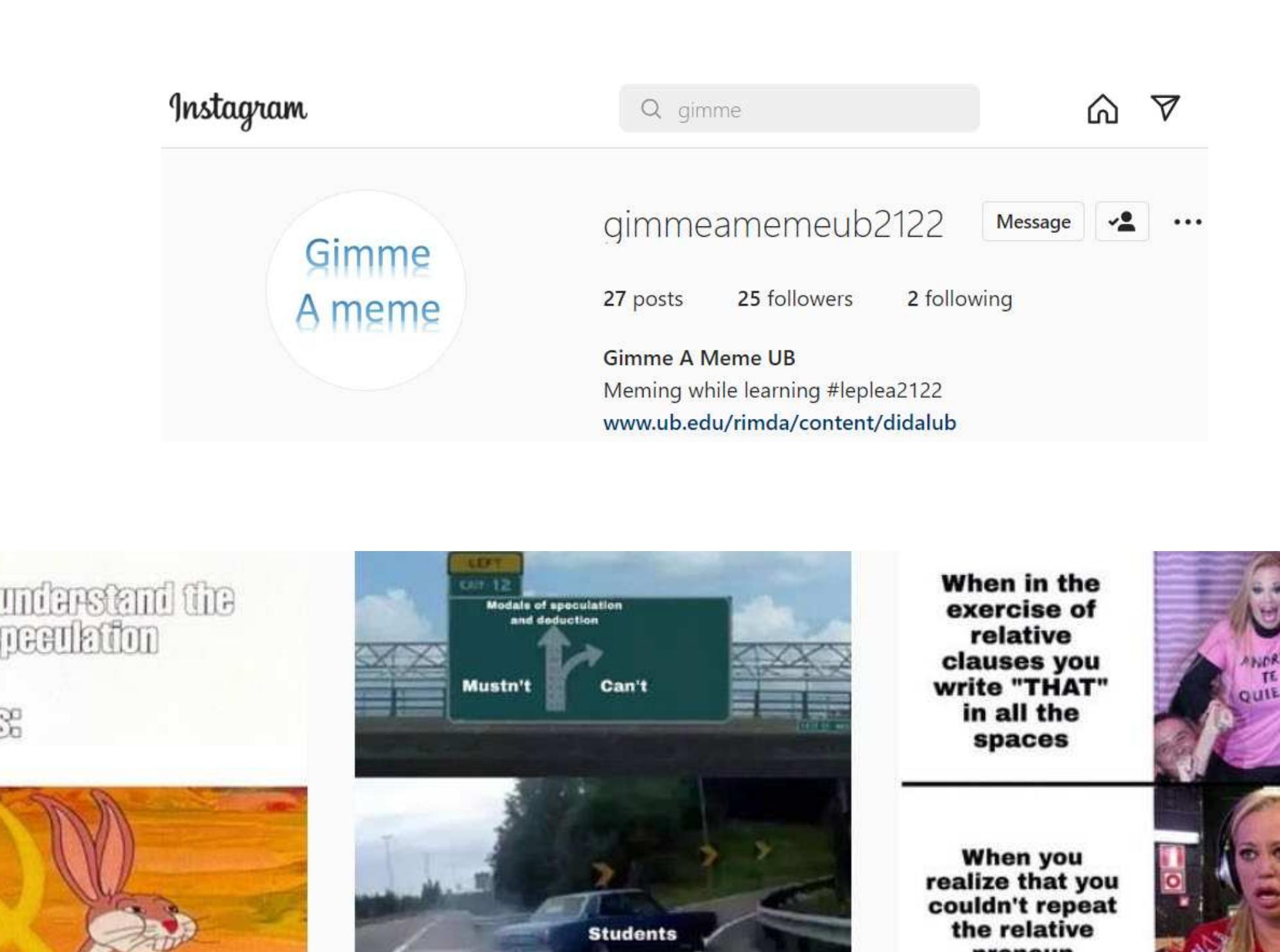 Figure 5 - Gamification and memes for grammar learning