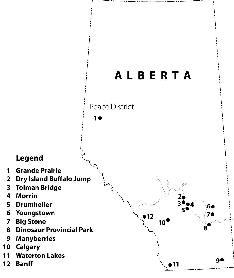 Map of alberta, canada showing the red deer river, its major