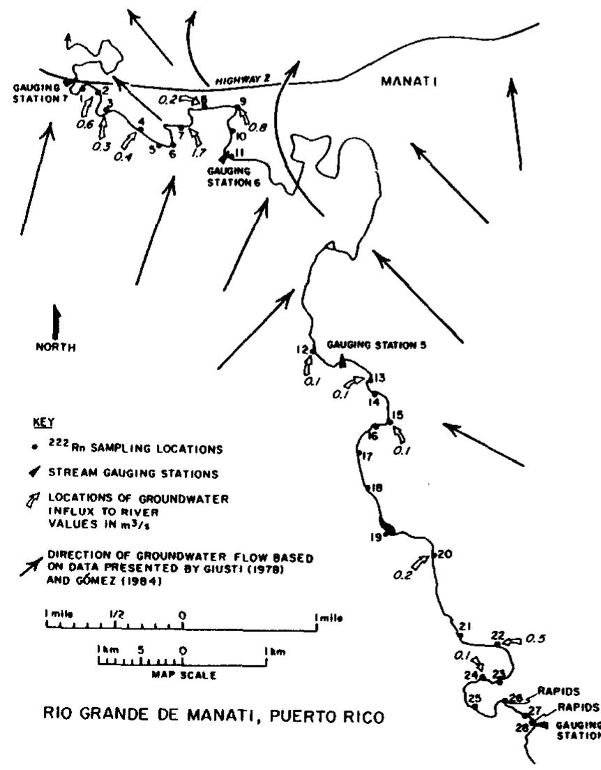 Map showing the “*rn sampling locations and zones of