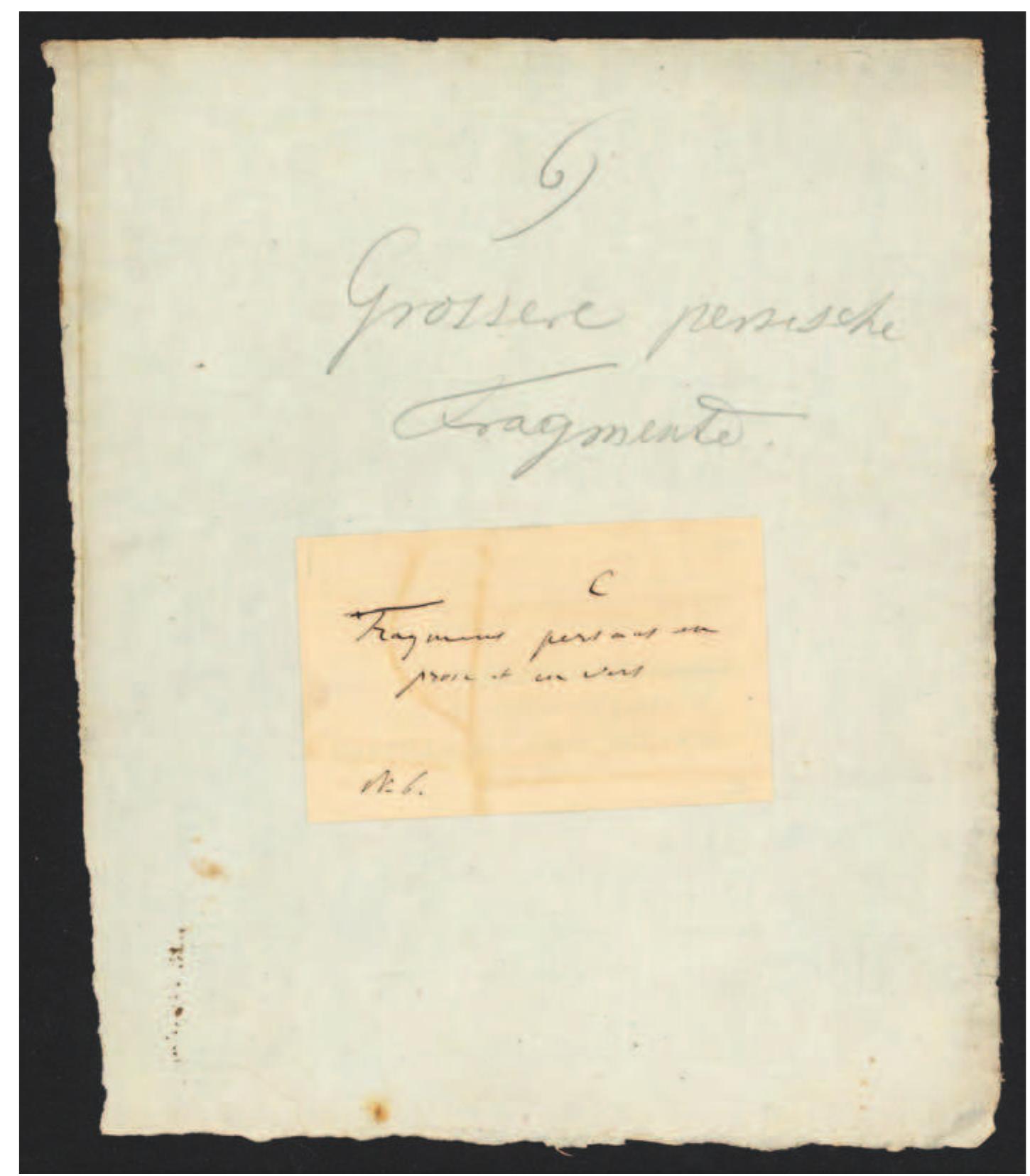 Sample of a bilingual cover page with attached label (folder