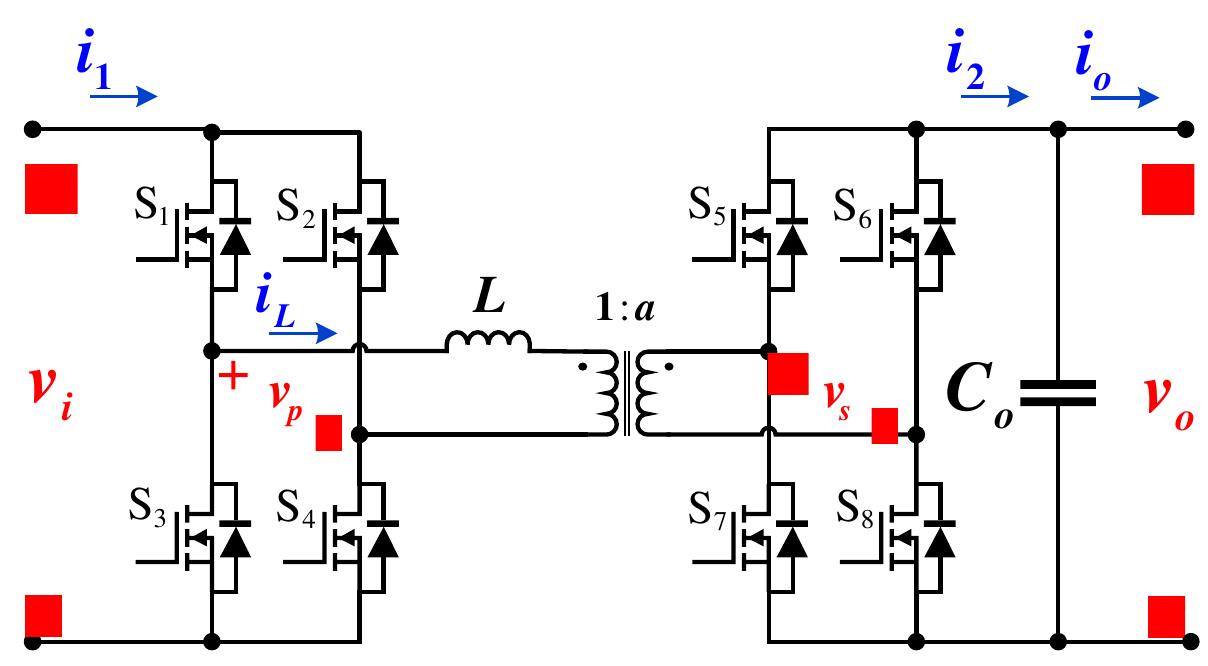 Circuit diagram of the dual active bridge (dab) converter.