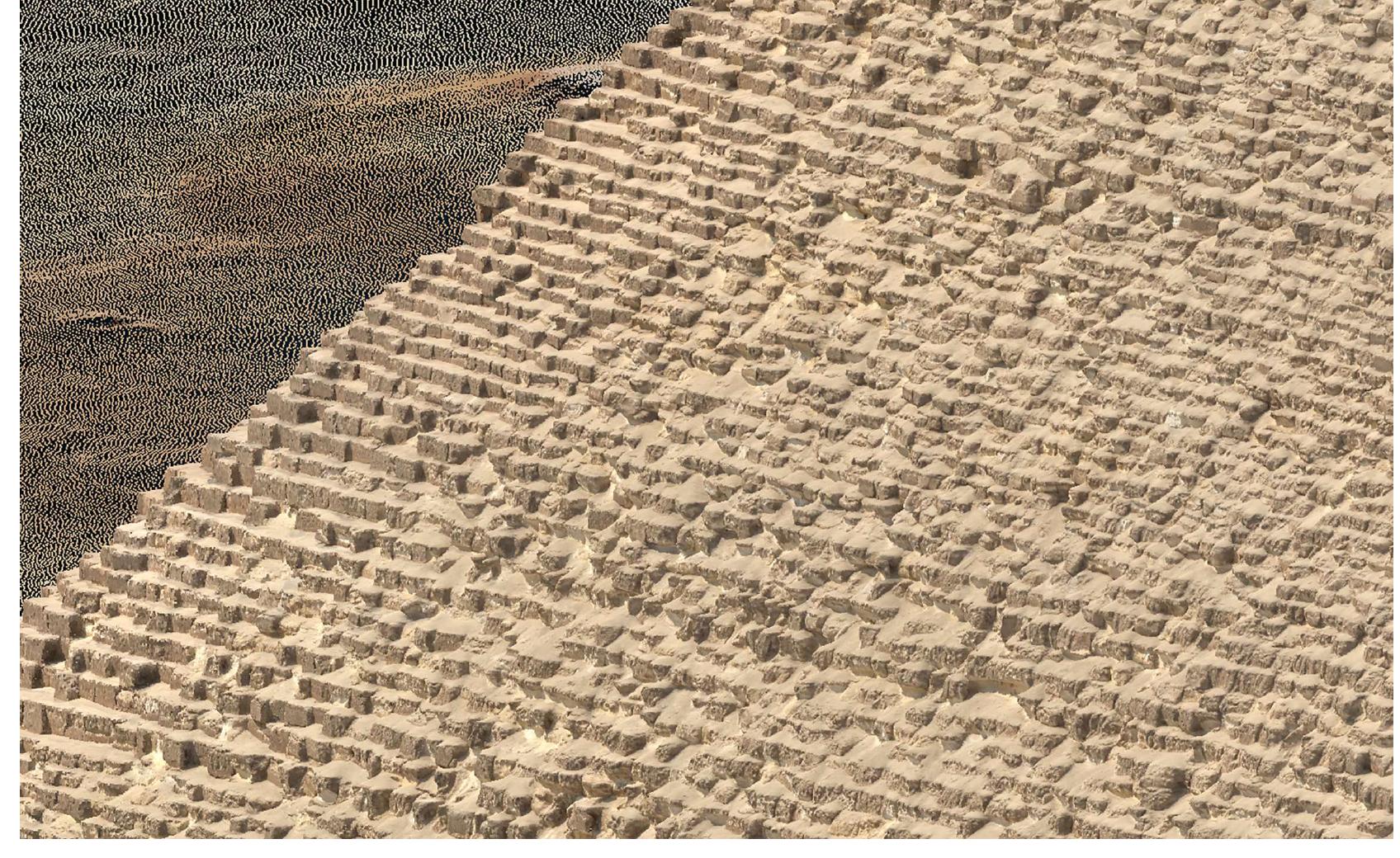 3: photogrammetry of the east face of khufu’s pyramid. the