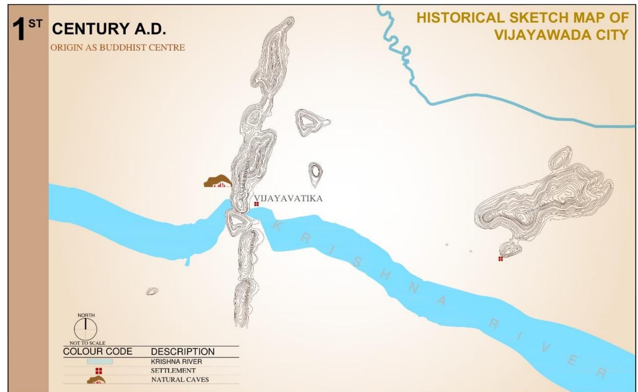 Map 2. 1“ century a.d. — historical sketch map of vijayawada