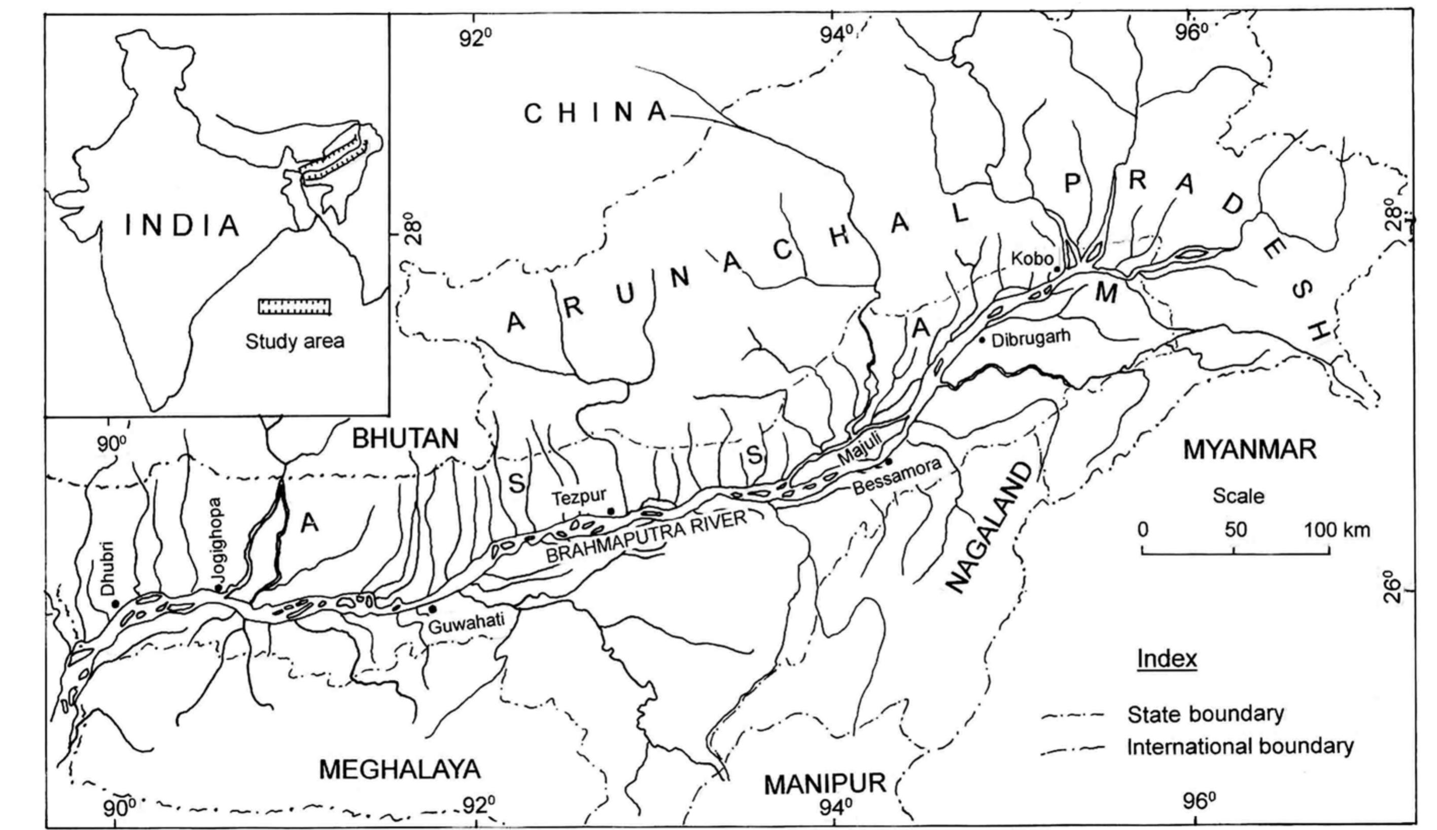 -1: location map of brahmaputra river system