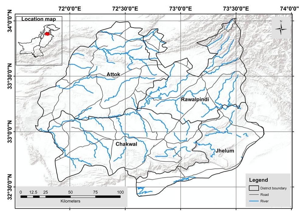 The study area map methodology the potohar plateau has an