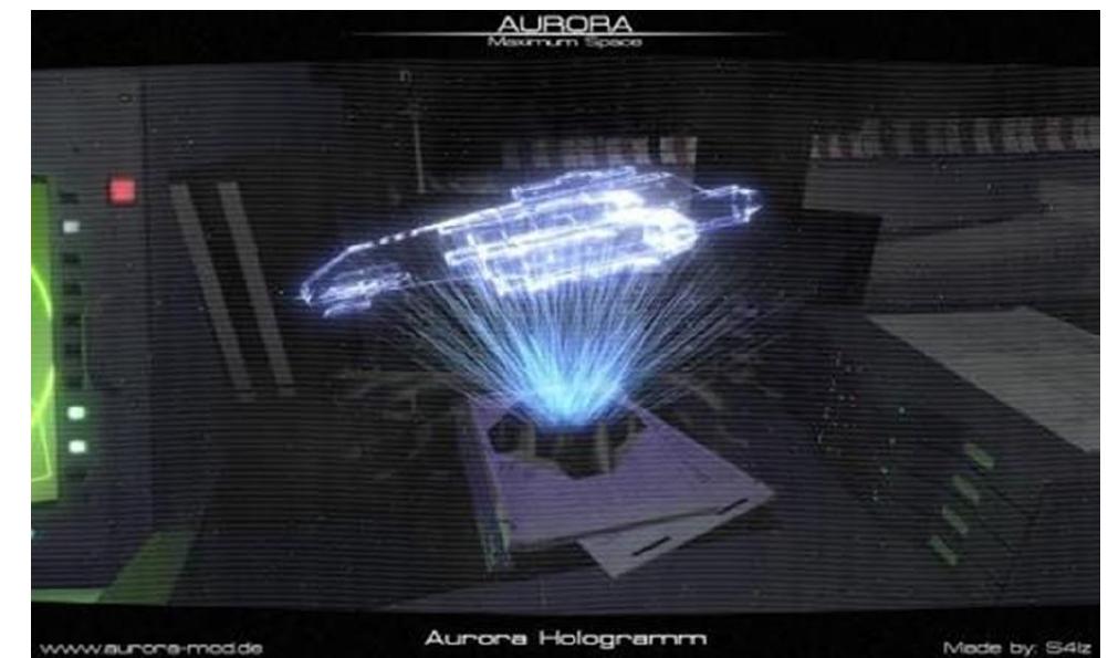 Example of visual image a visual image screen less display