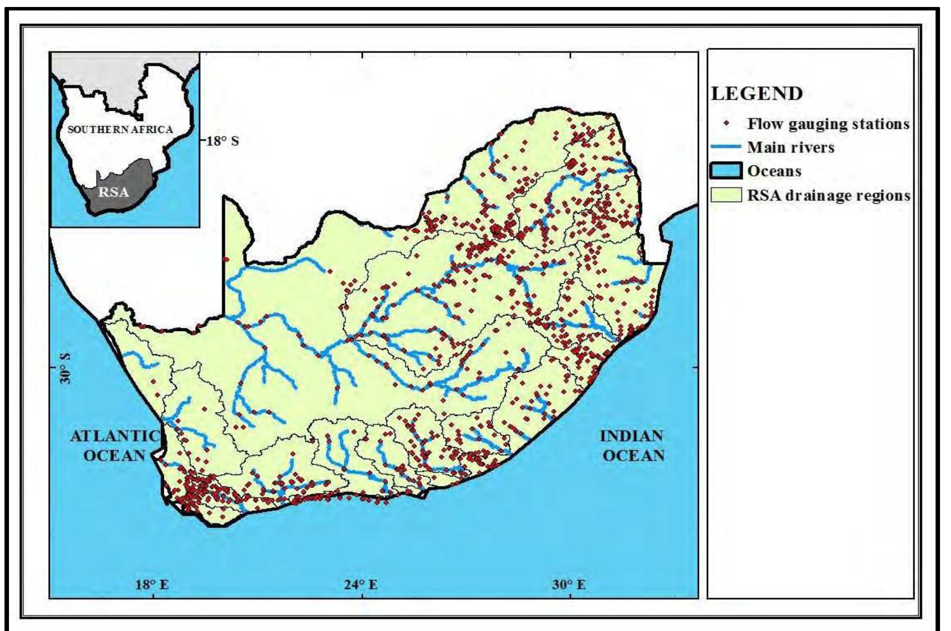 1 map of the main rivers, primary drainage regions and flow