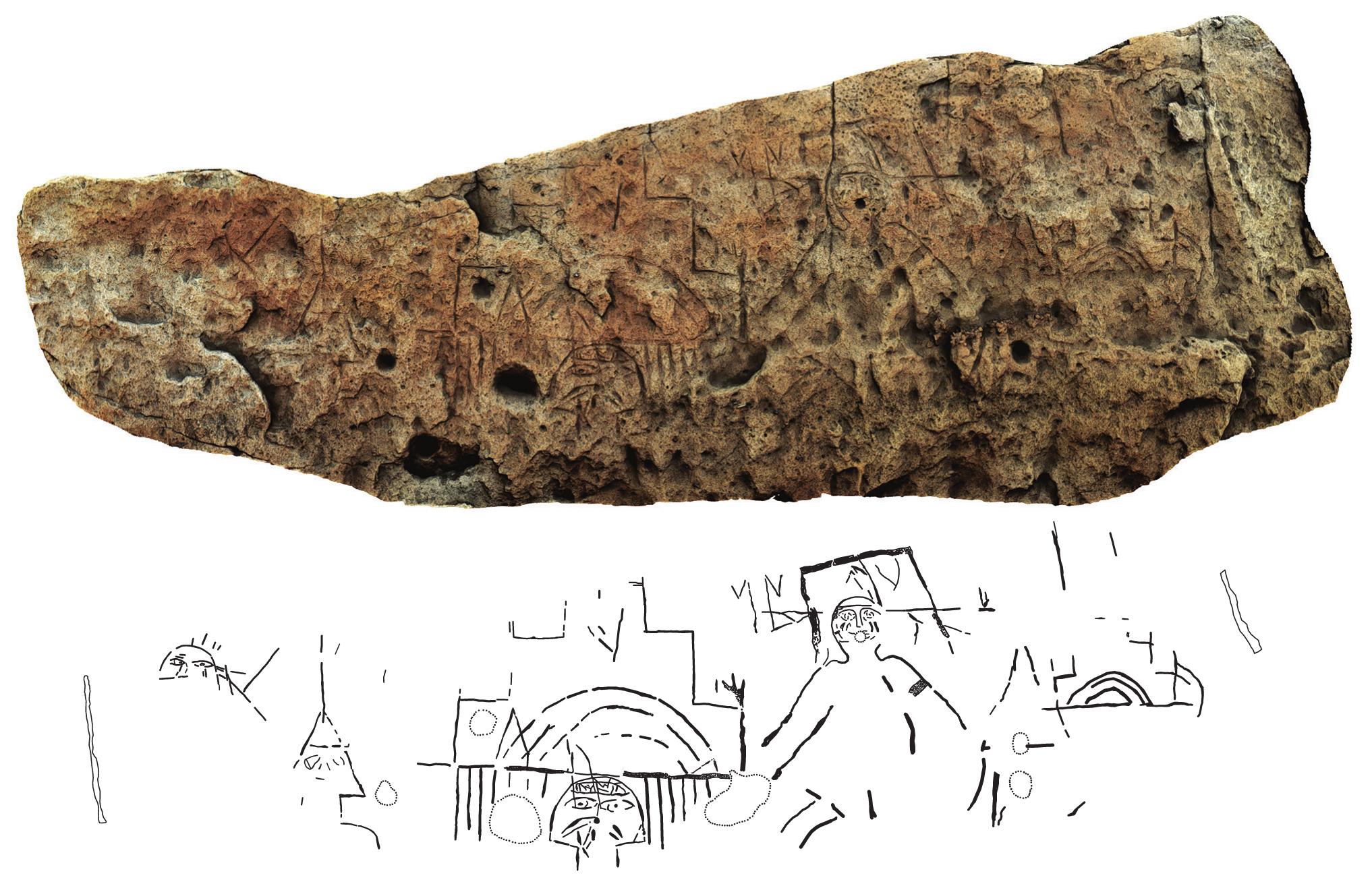 Tracing from 3-d model of panel 1 at the talus slope site,