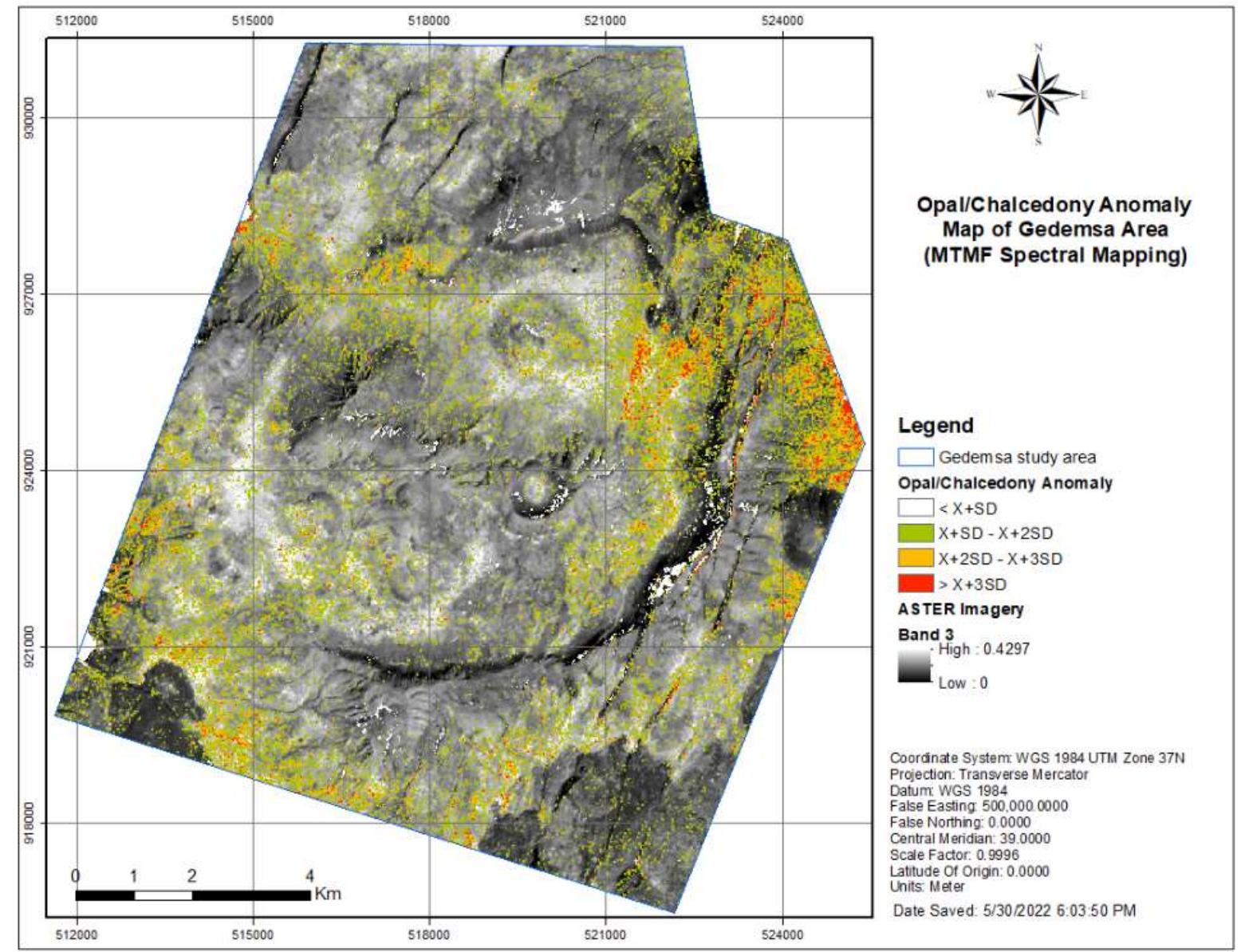 Chalcedony/opal anomaly map of mtmf