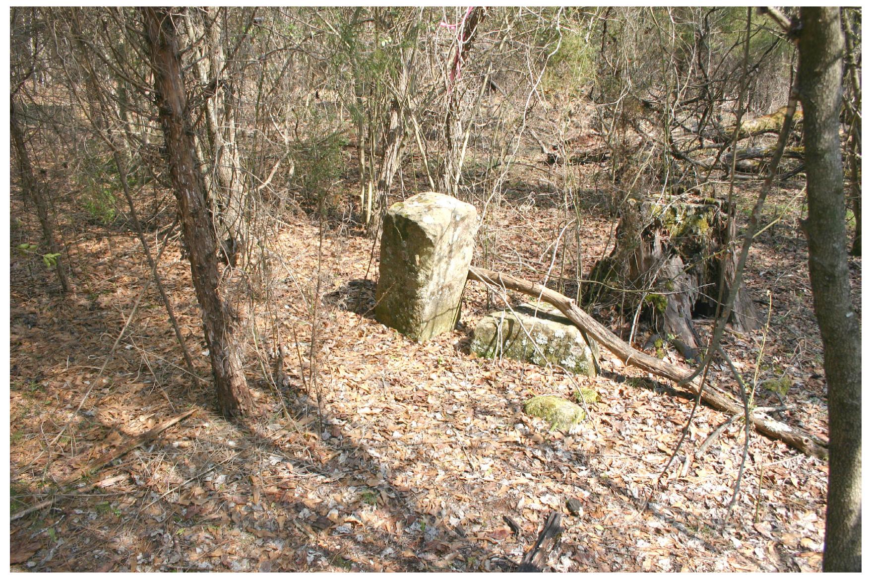 Displaced interior support blocks near test unit d. these