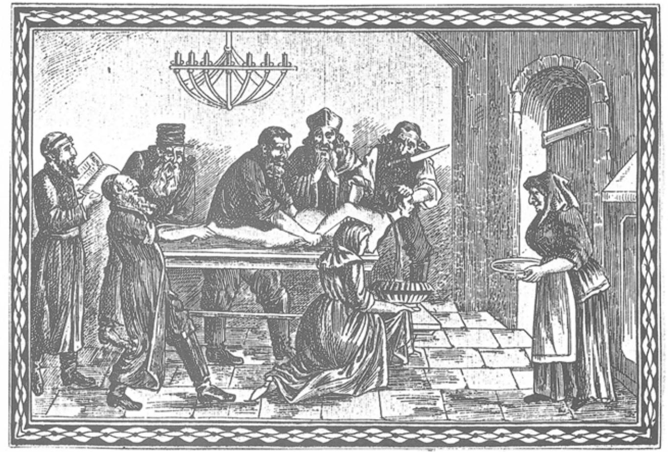 The ritual murder of eszter solymosi, romanian woodcut, in: