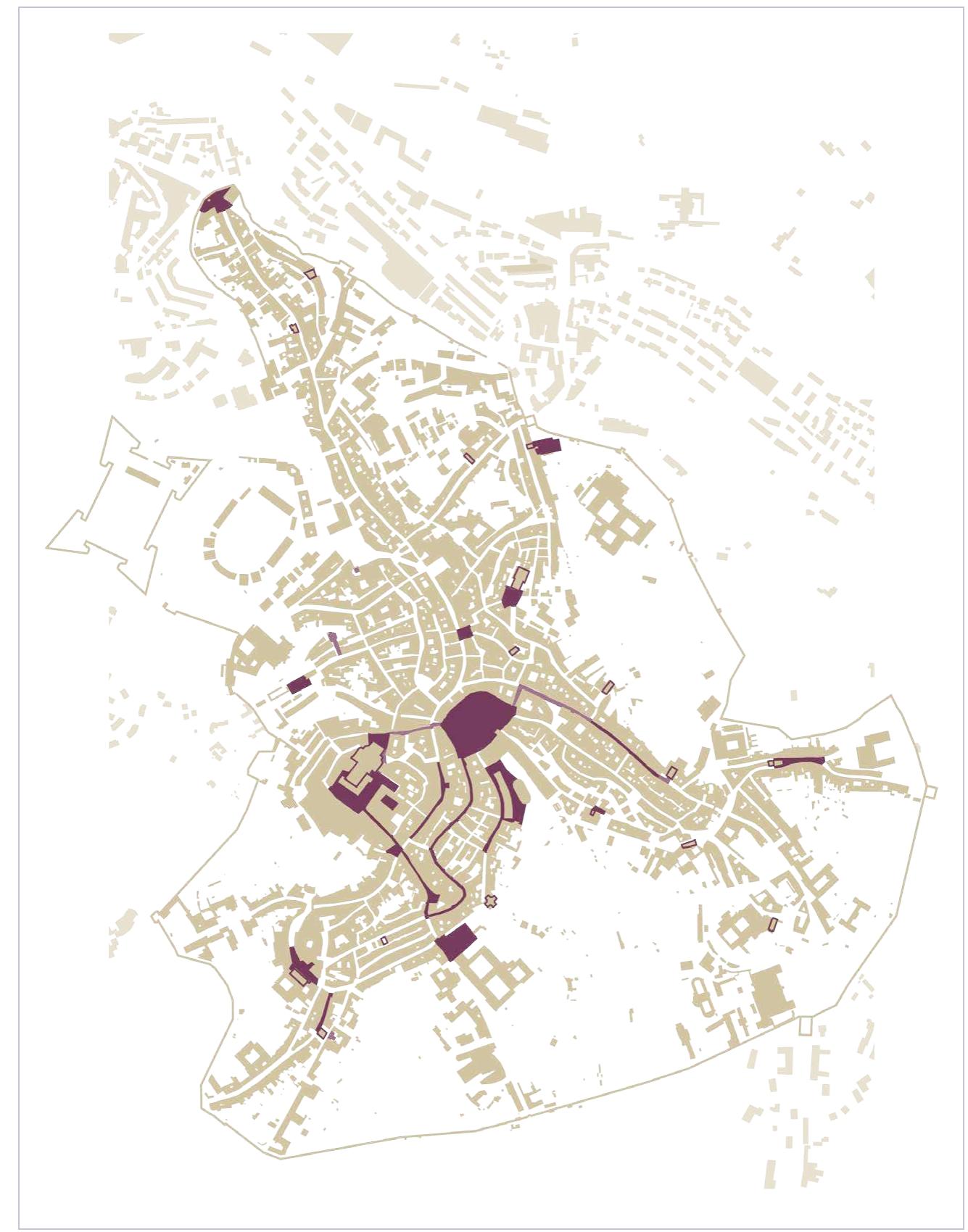 map of siena with the involvement of the historical urban