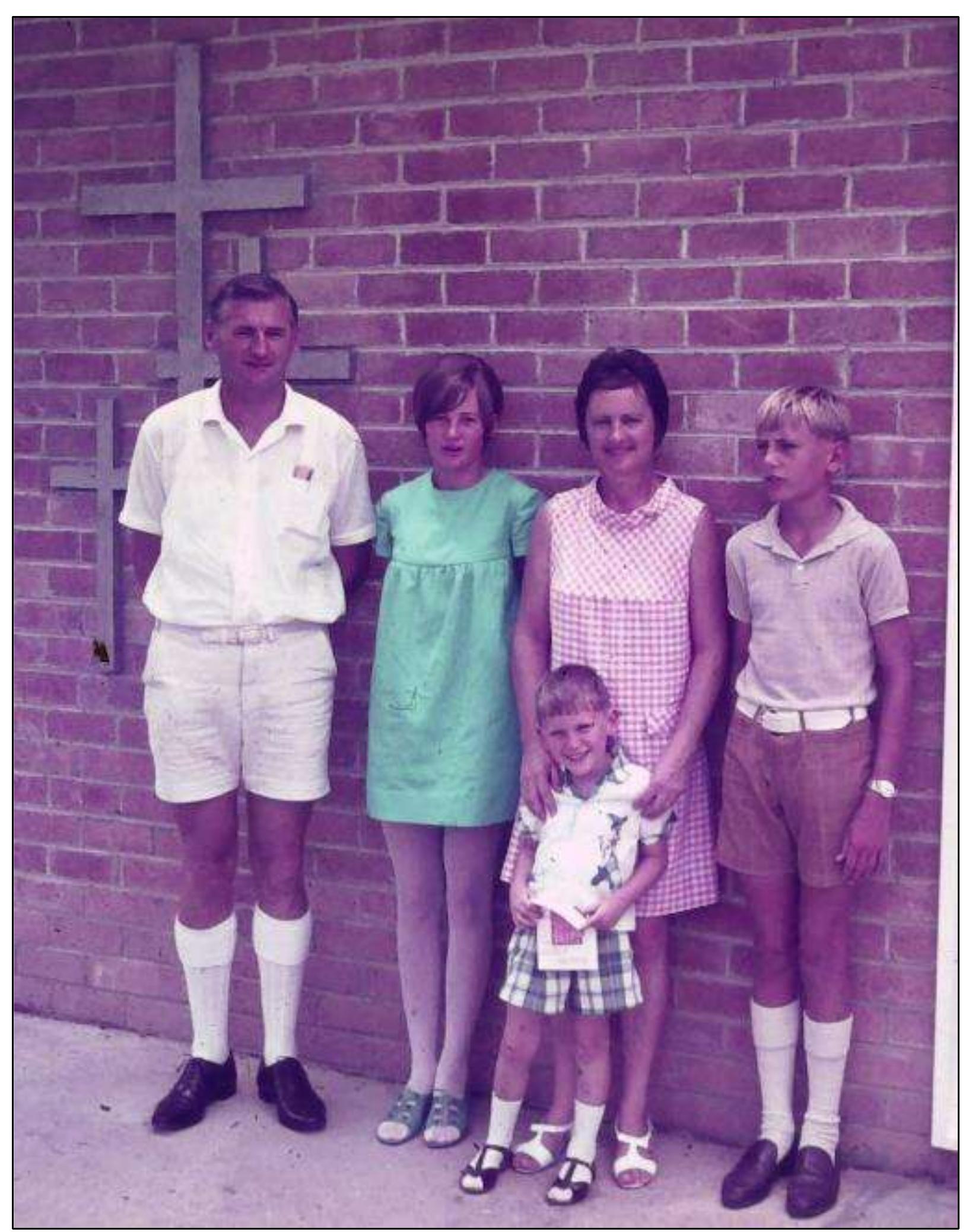 1969 — (l-r) ron, daughter annette, wife helen with sons