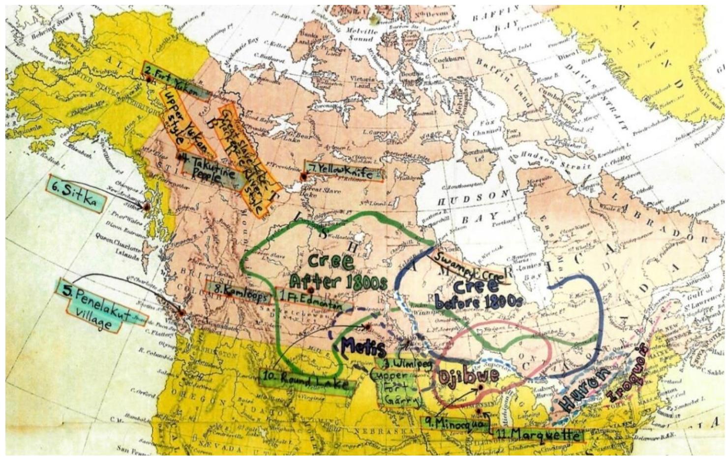 Map # 7. locations of indigenous groups and of particular