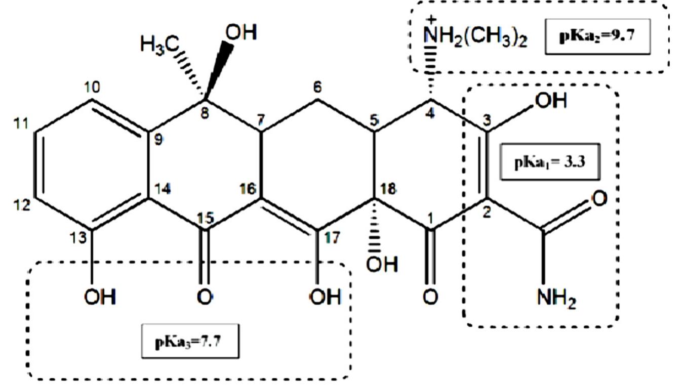 Chemical structure of tc and its pka values [73]. in the