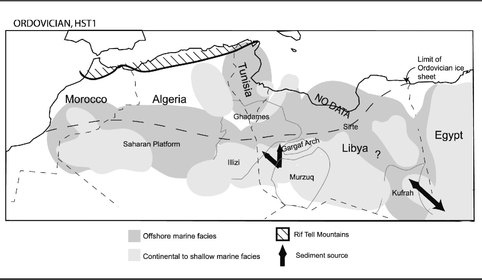 Palaeogeographic reconstruction of the north african region