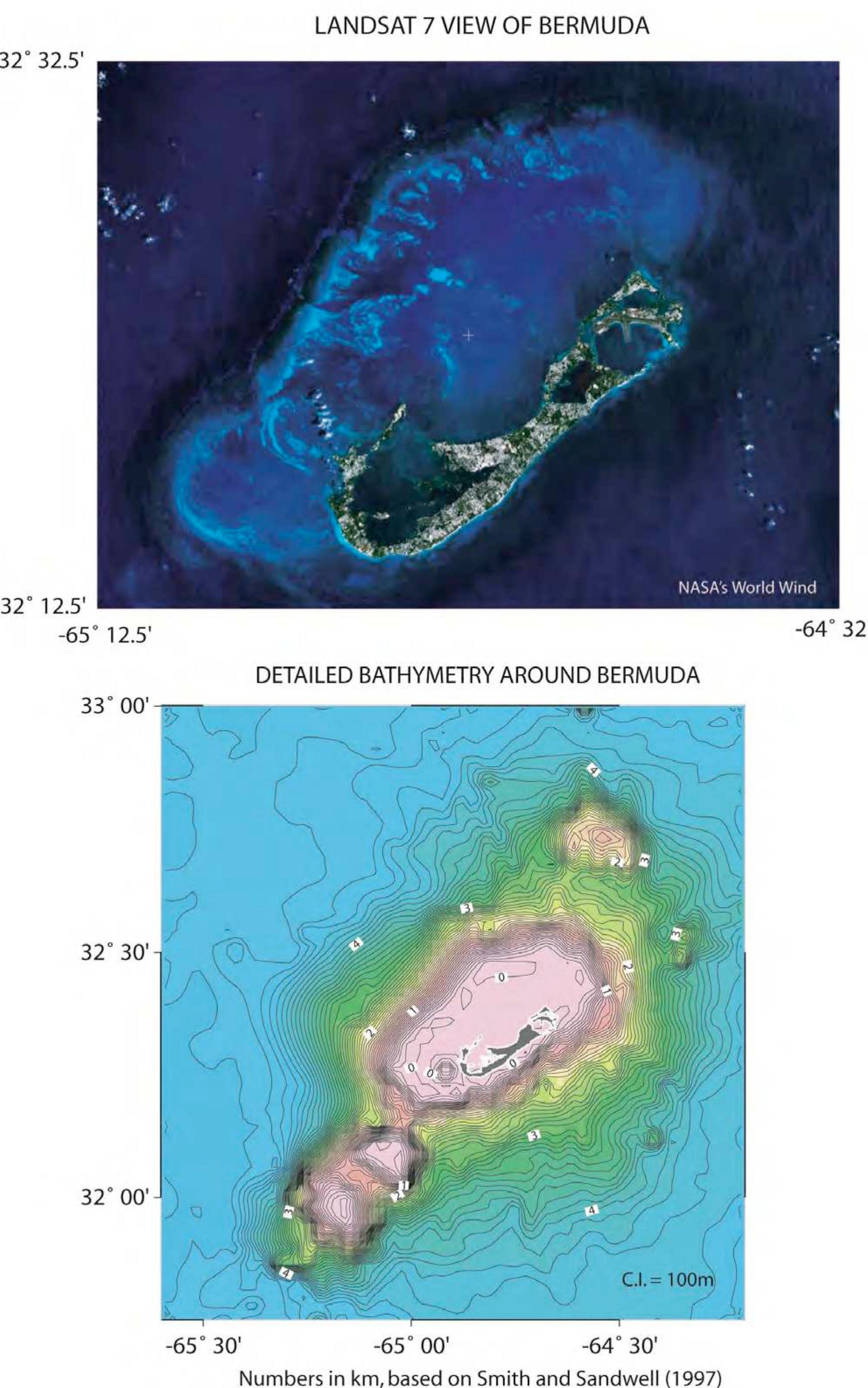 Figure 2 - Origin of the Bermuda volcanoes and the Bermuda