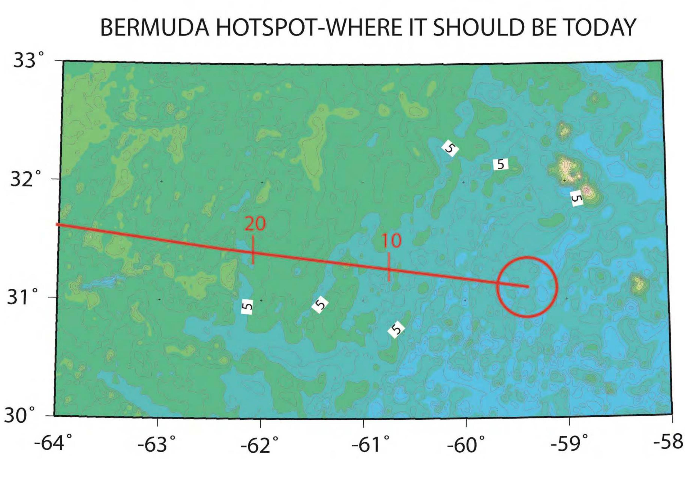 Figure 6 - Origin of the Bermuda volcanoes and the Bermuda