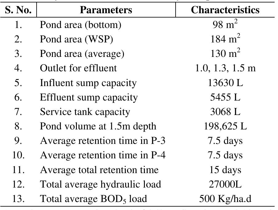 Technical details of waste stabilization pond system at
