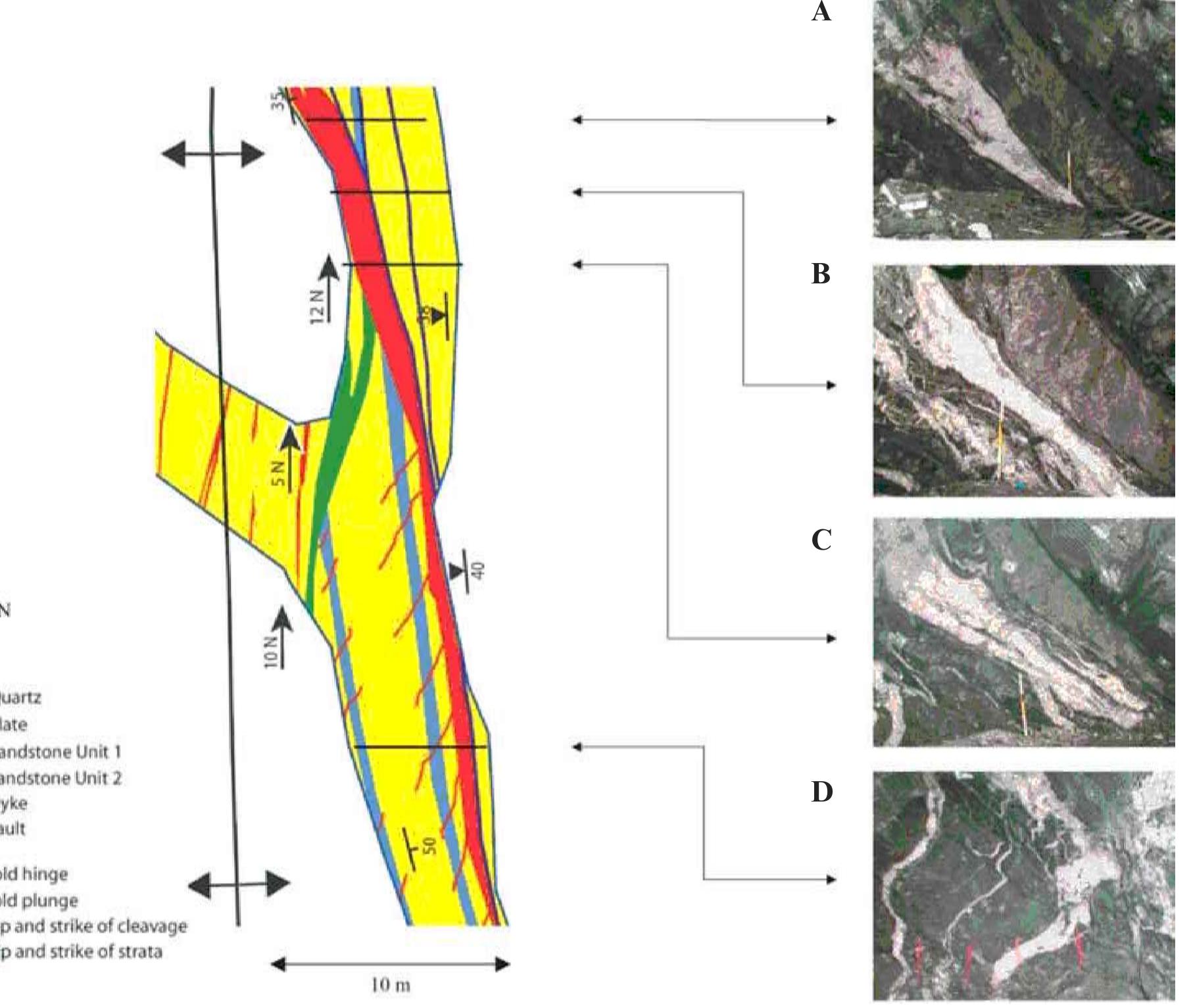 12 geological map and face photographs of the upper s3 reef,