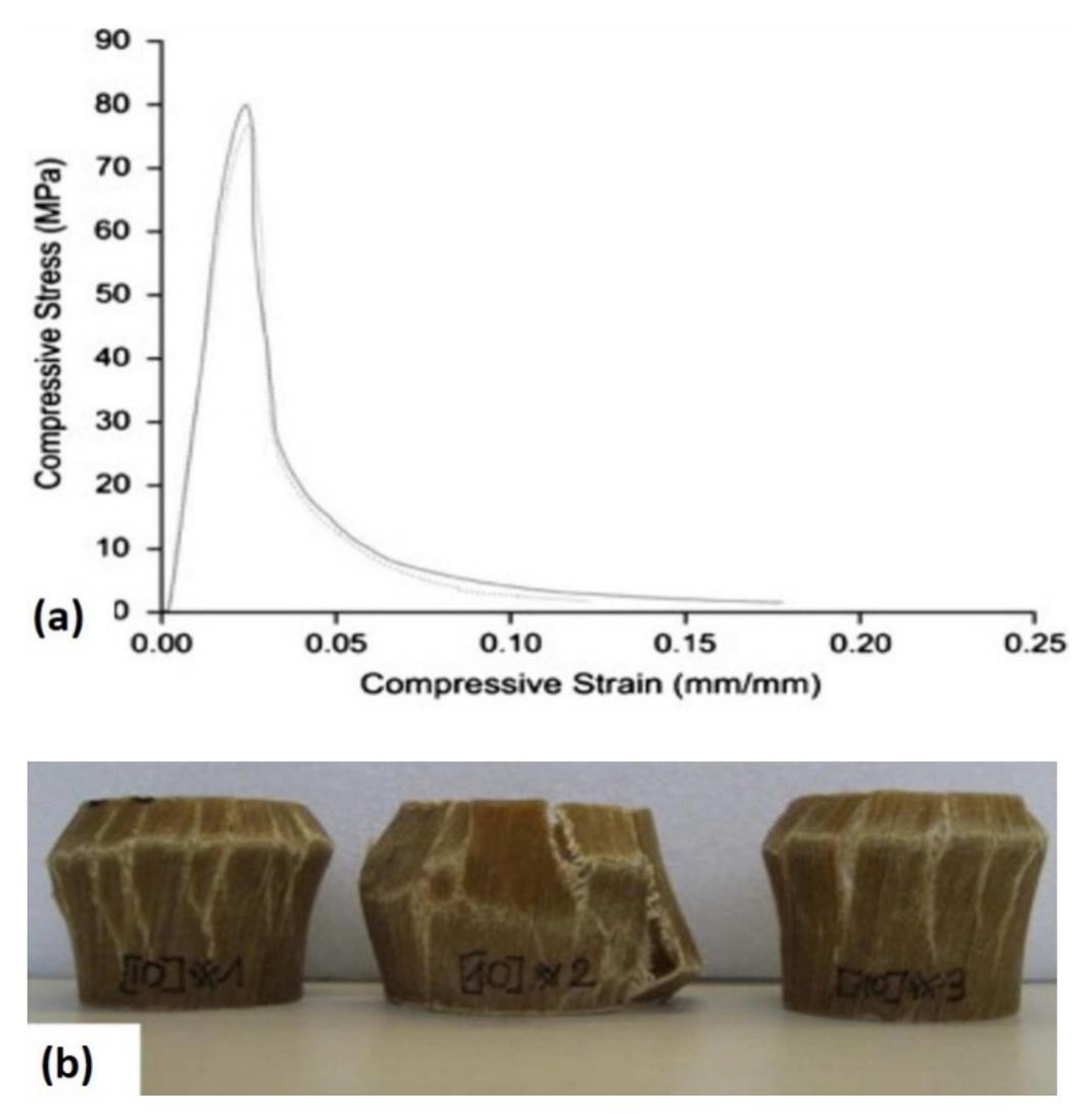 Micro-buckling fracture of a natural fiber composite