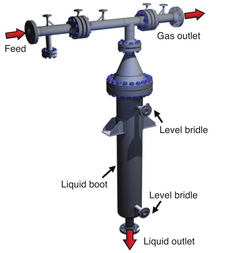A—a diagram of the gas polisher showing the location of the