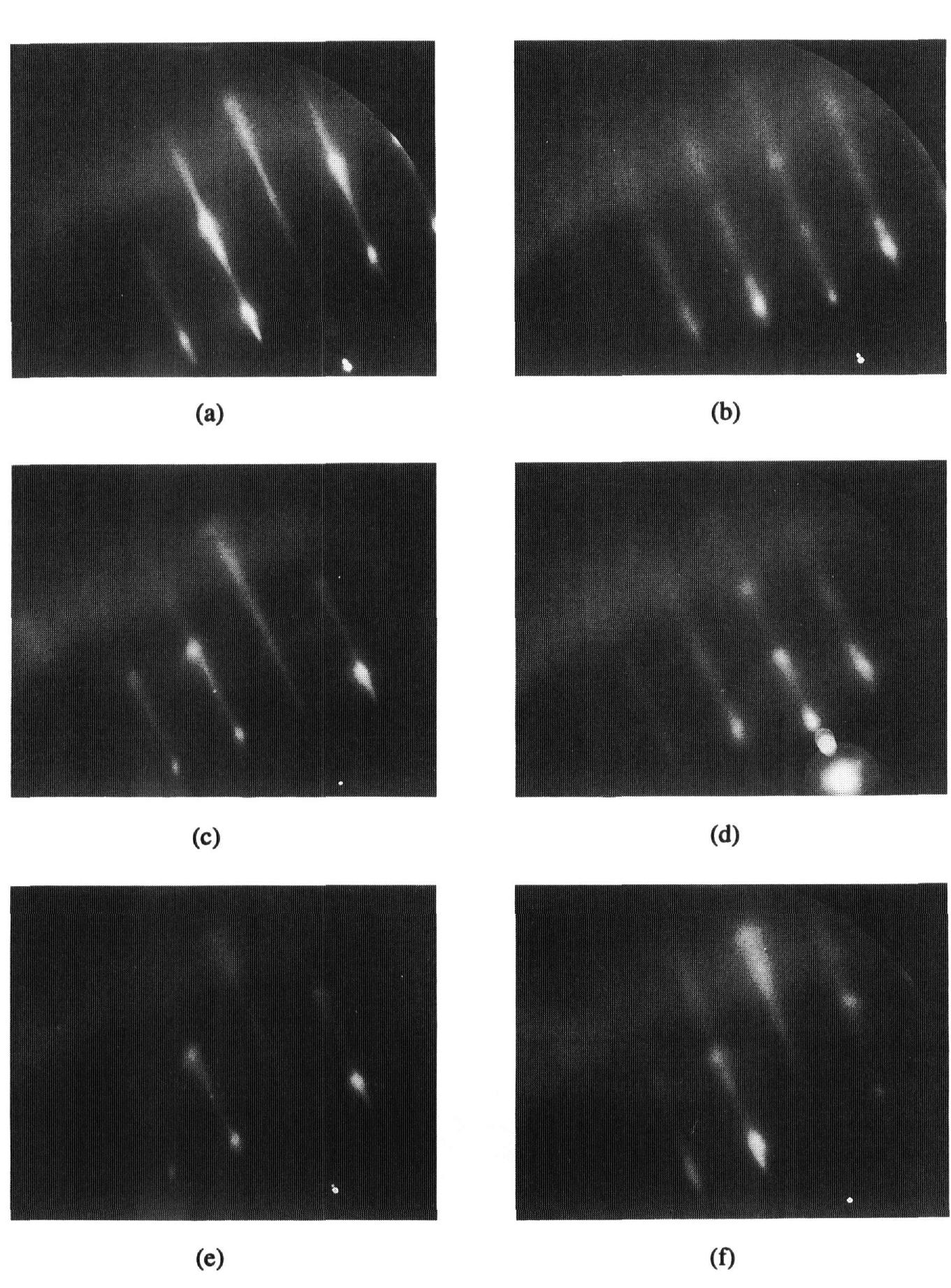 Rheed patterns for different stages of the growth of an