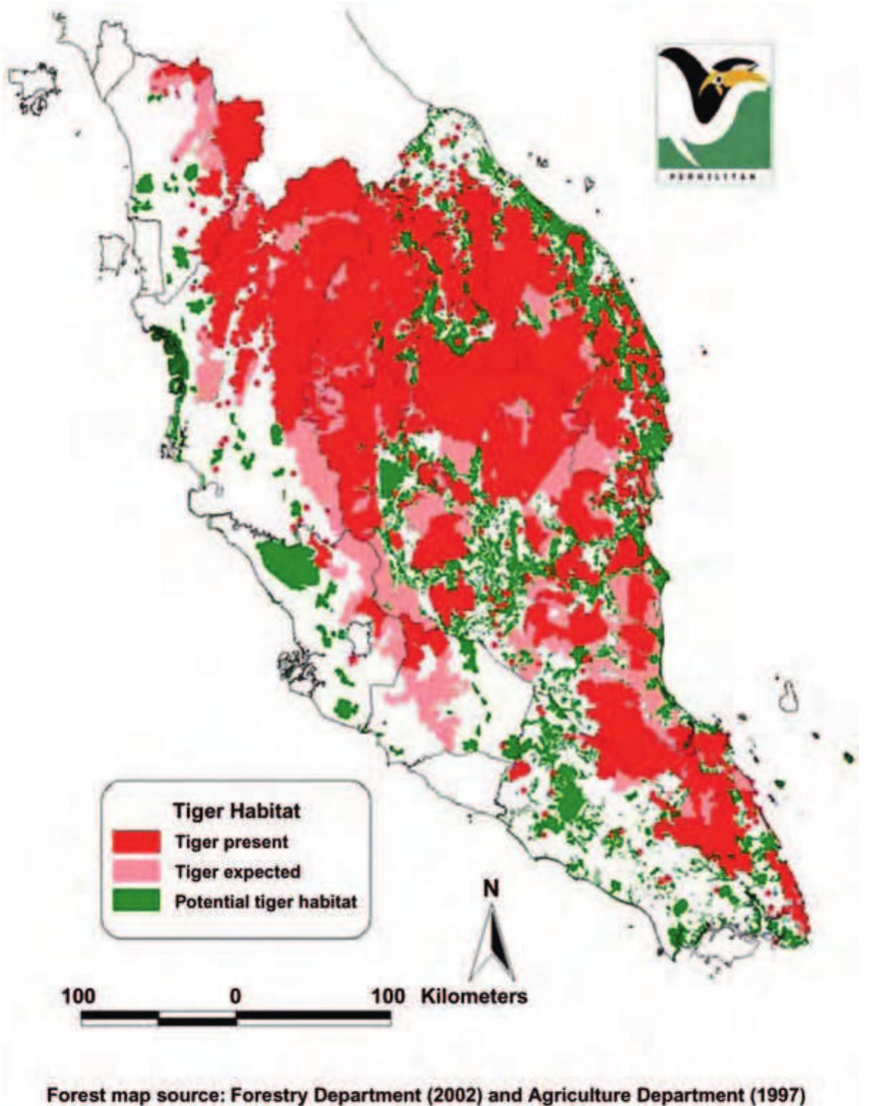 3 three types of tiger habitat in peninsular malaysia are