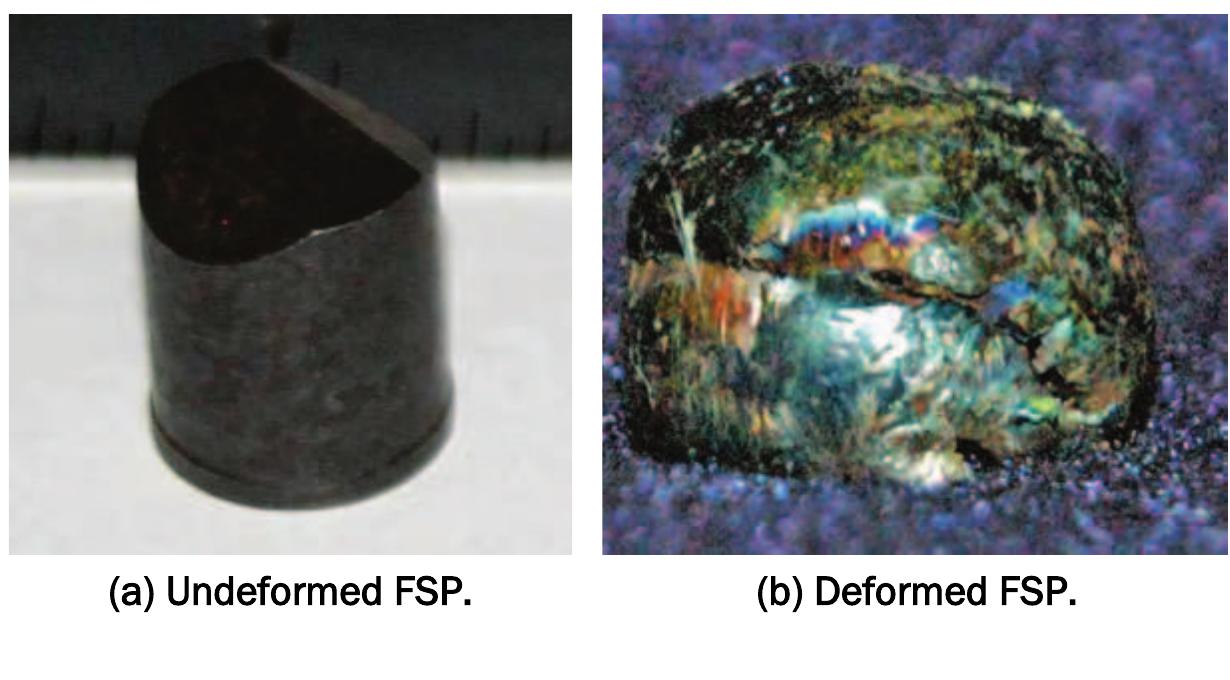 0.50-cal fsp used in experiments shown before and after