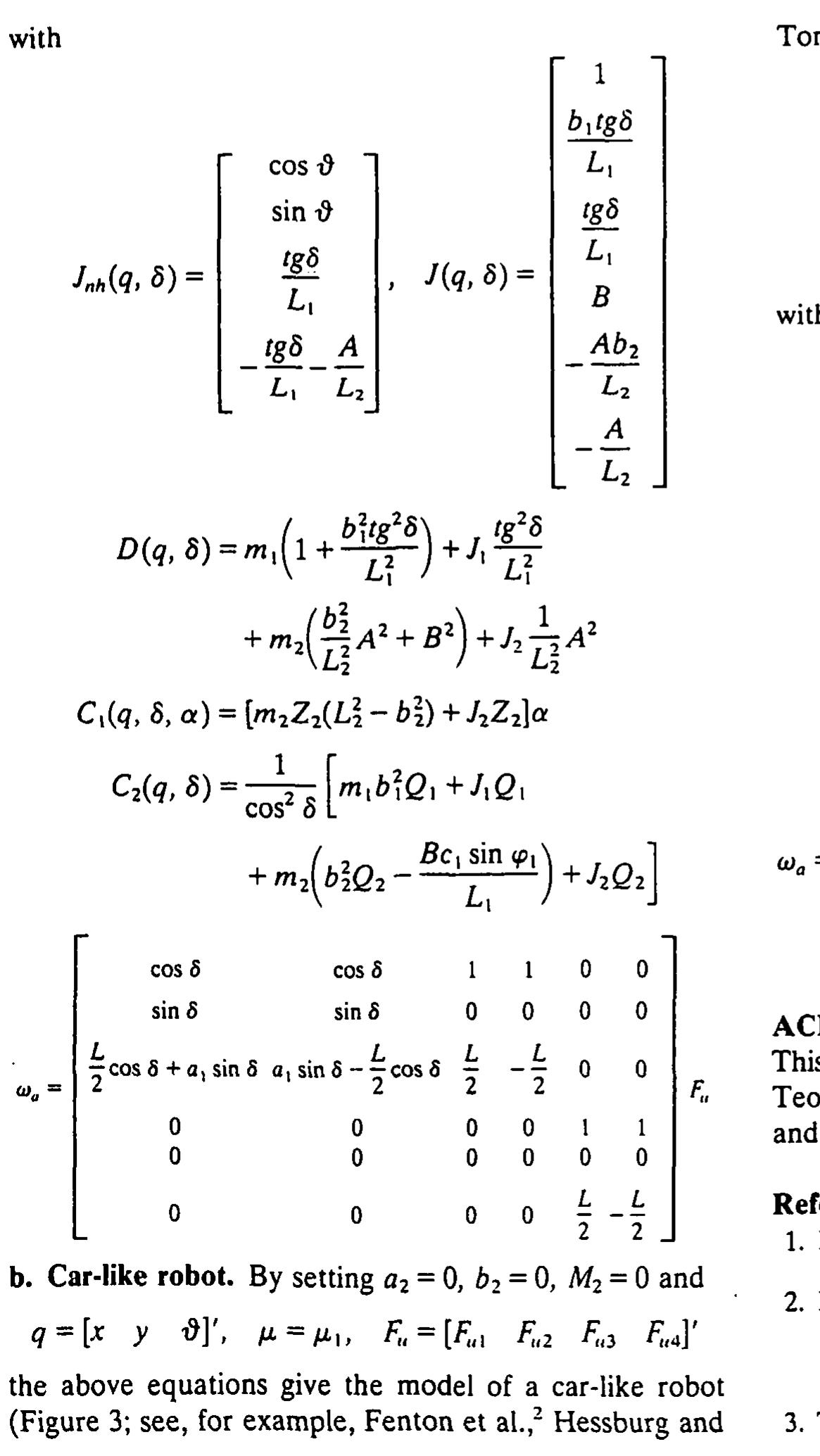 The single body vehicle (car-like robot).