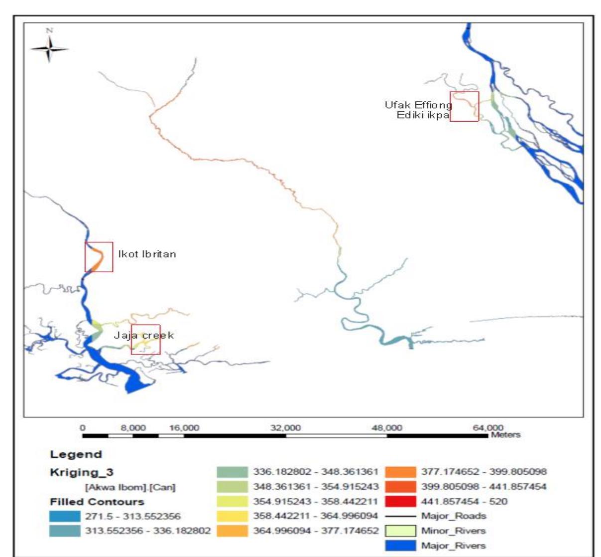 Interpolated map showing the severity of can distribution at
