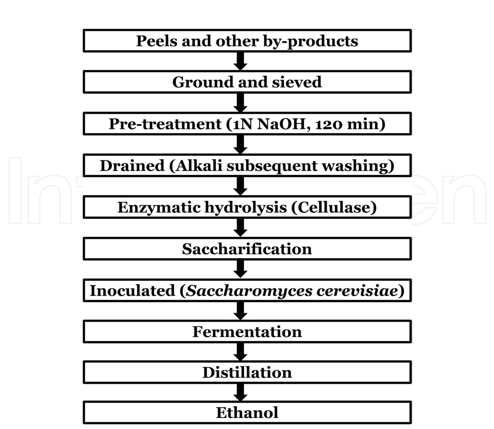 Flow chart ‘for bioethanol production by cellulase enzyme