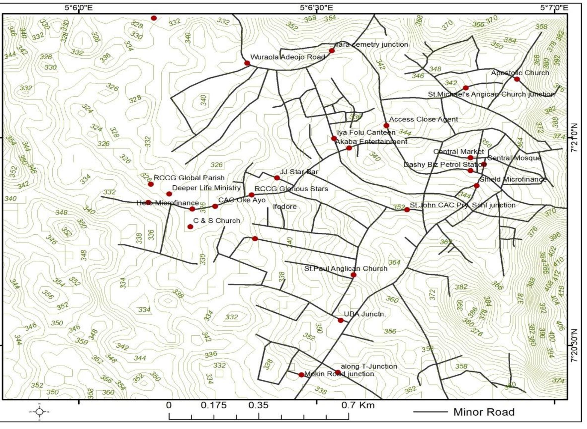 The contour map (fig. 2) displays an output isoline data set