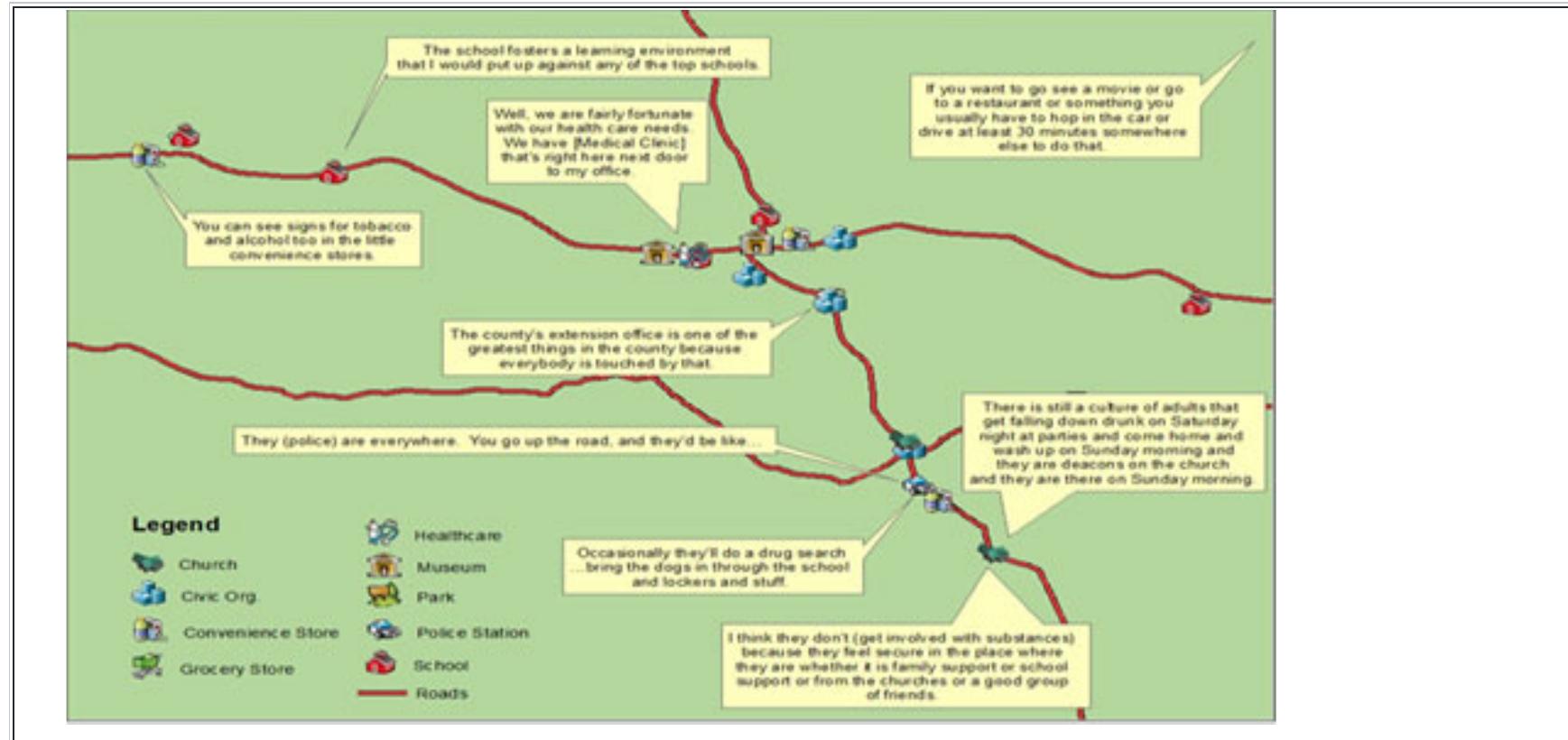 A series of community assessment maps displayed