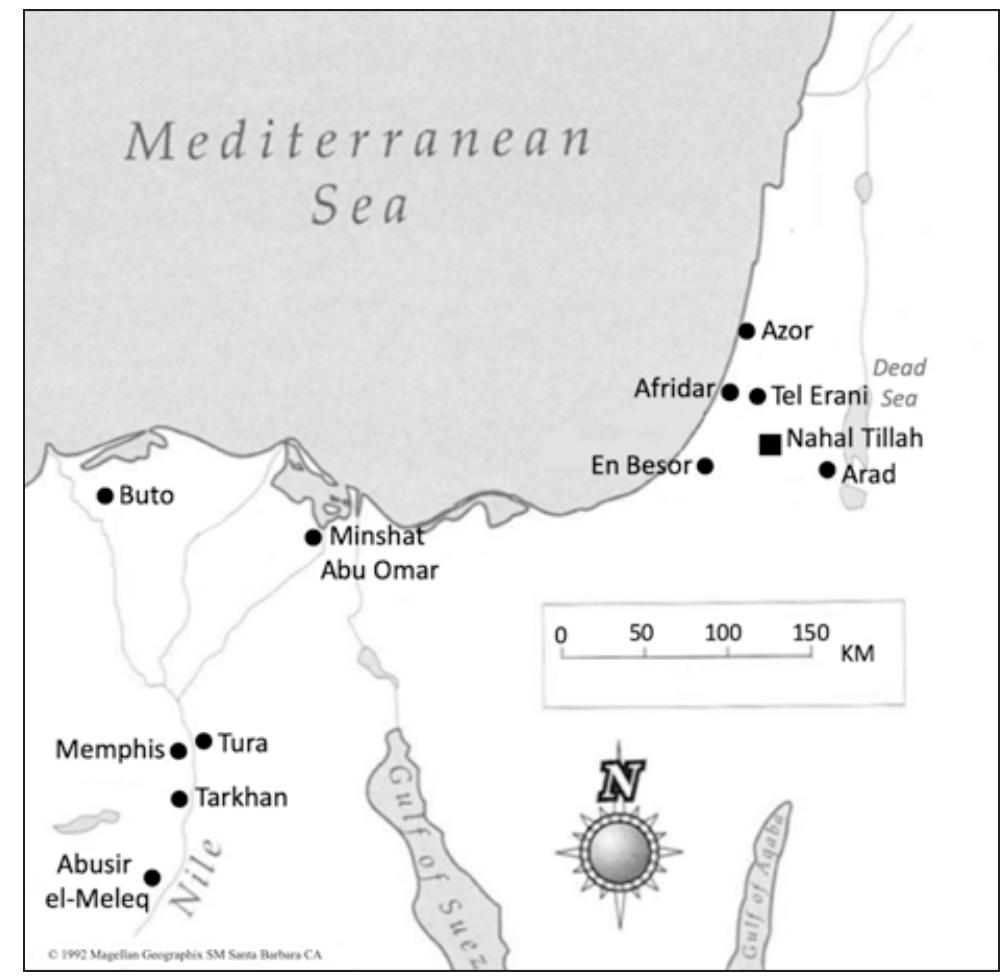 4.1. map of early bronze age southern levant and egypt with