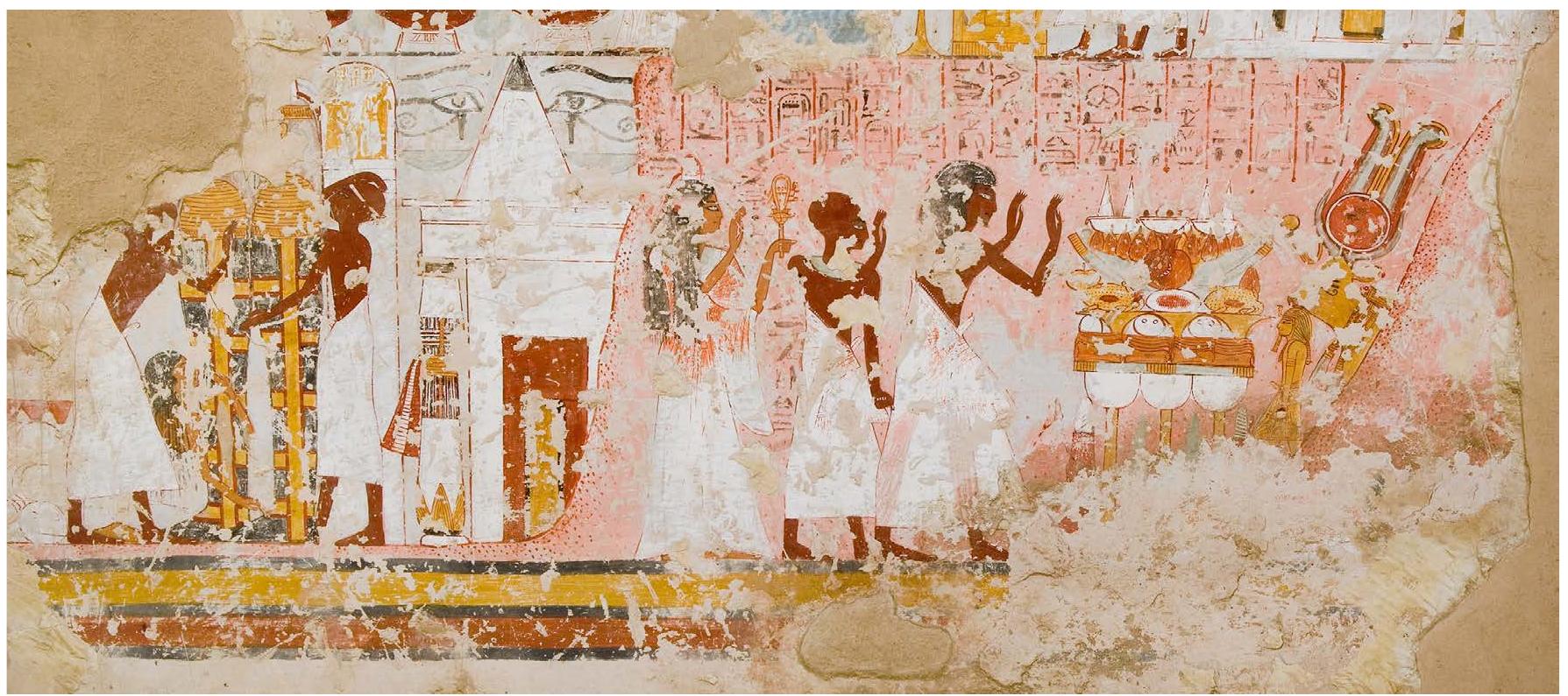 Funeral scene and adoration of hathor, in the tomb of