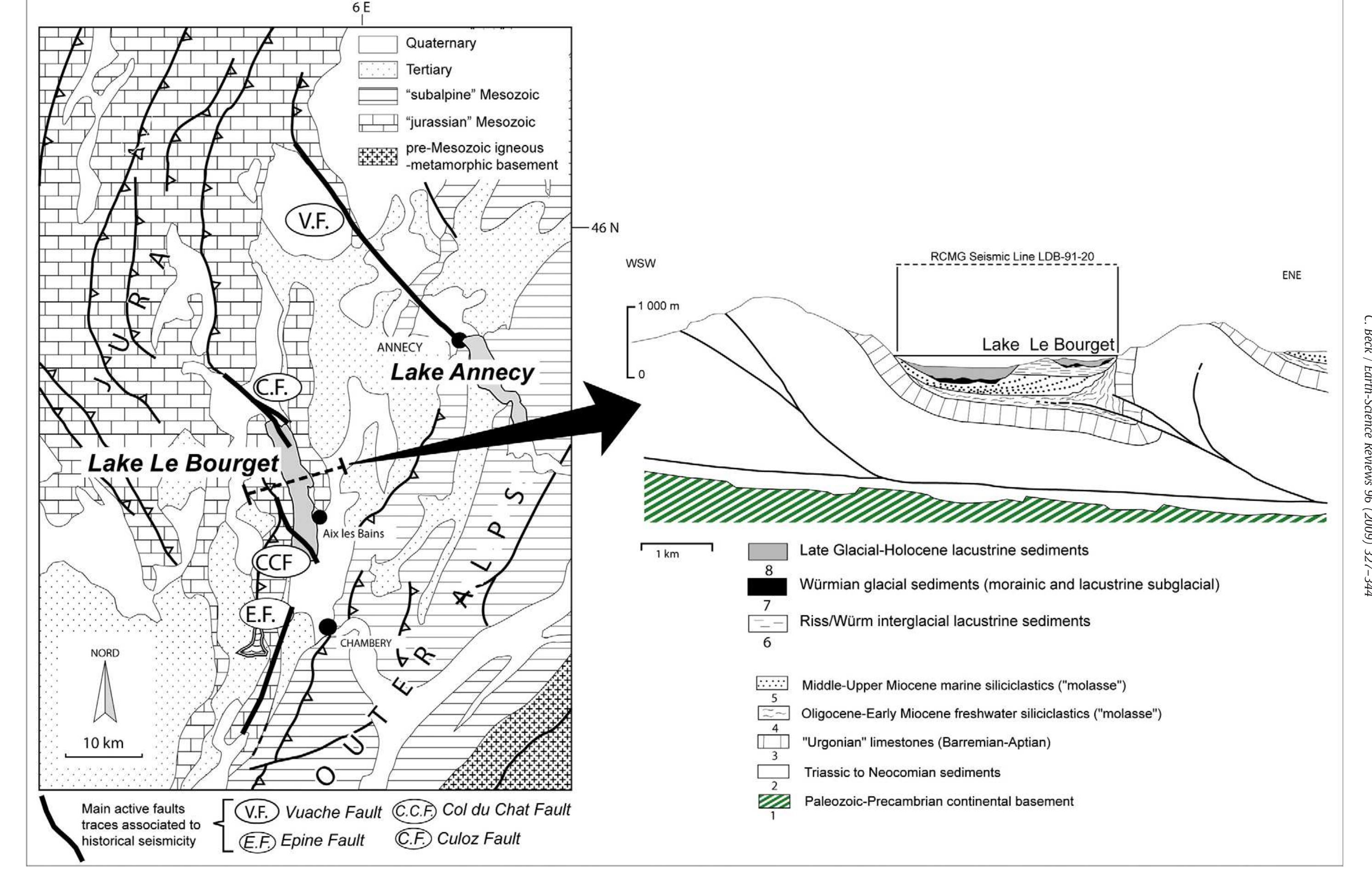 Simplified geological map of the north-western alps and