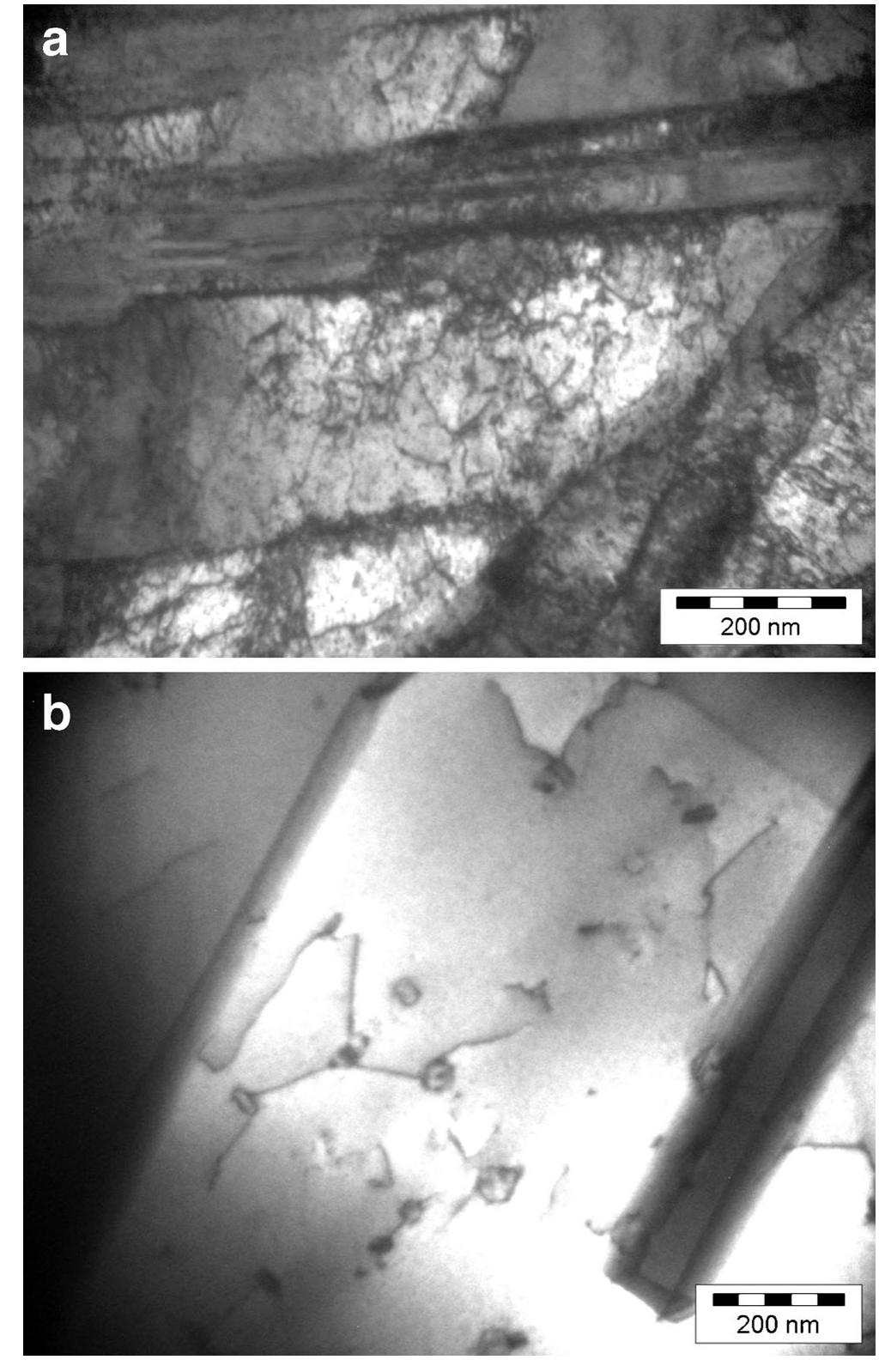 Tem images. a detail of the microstructure of the work-