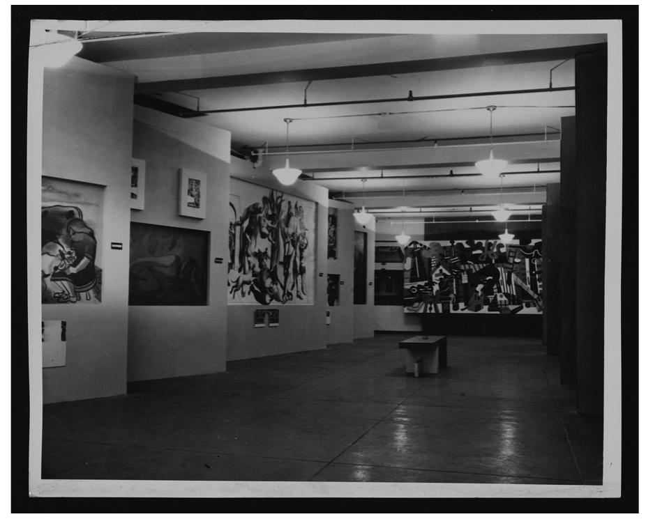 Mural exhibition at wpa federal art gallery, new york city,