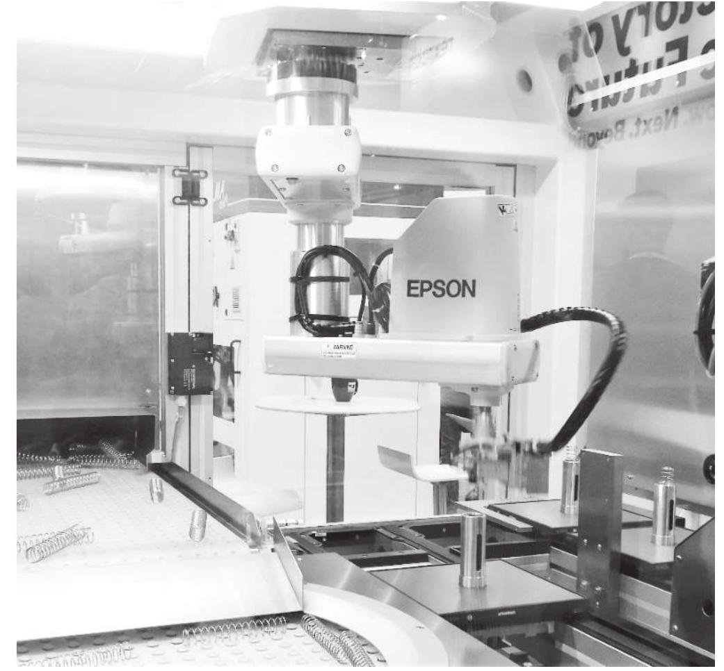 Modern version of the scara robot mechanism, manufactured by