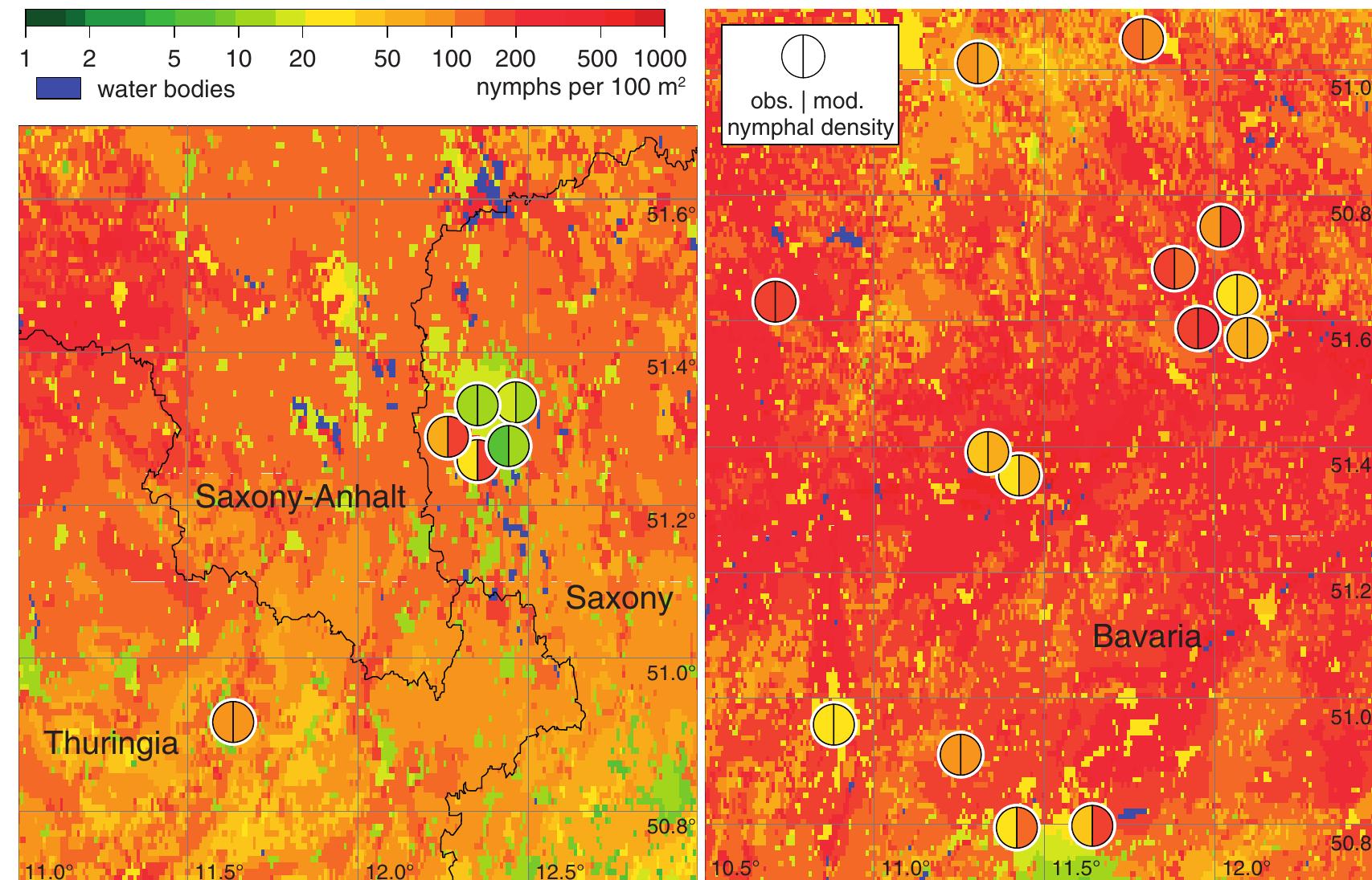 Visual verification of the /. ricinus nymphal tick map for a