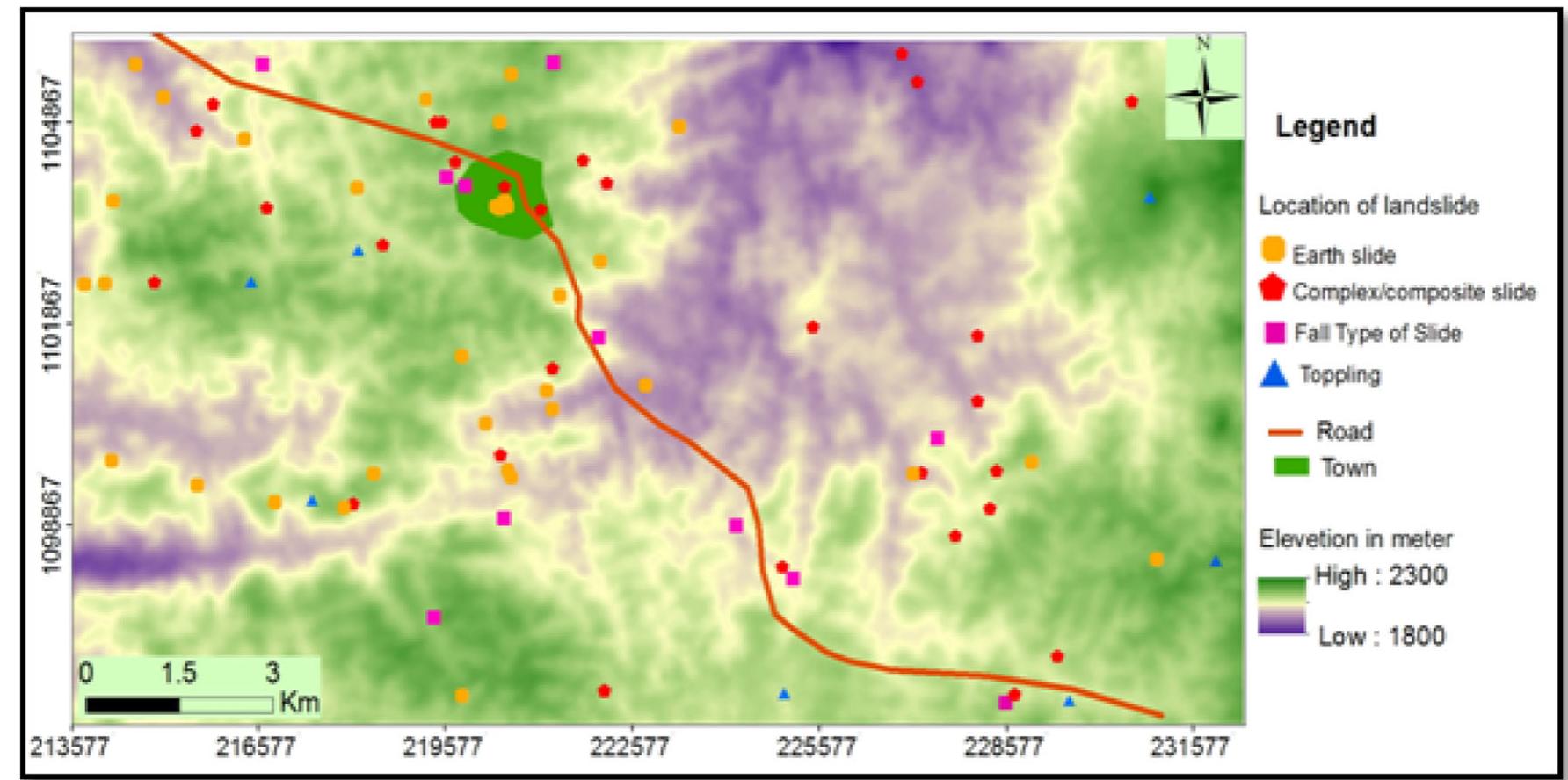 Landslide inventory map of the study area