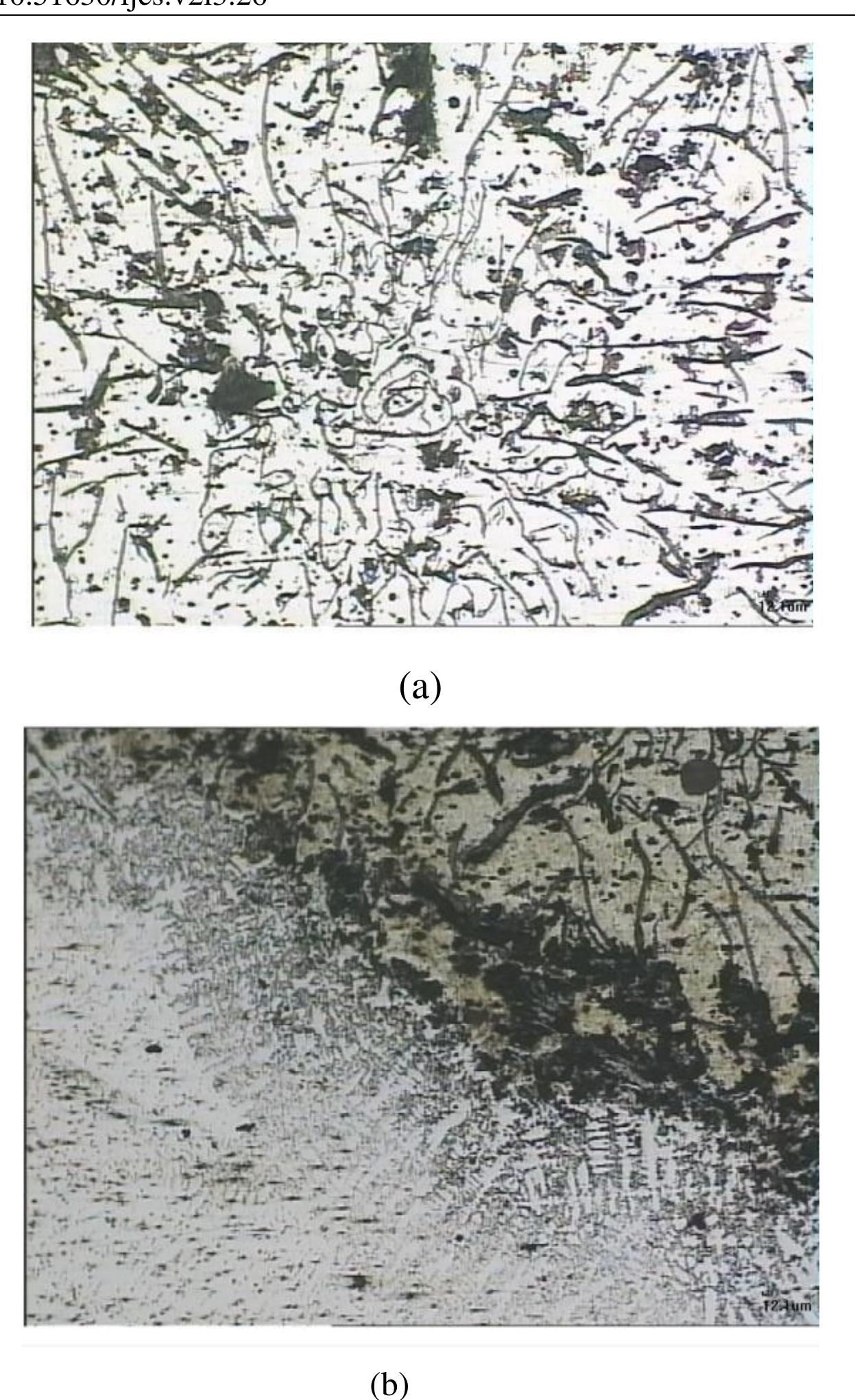 Micrographs showing the microstructure at the a) astm a48